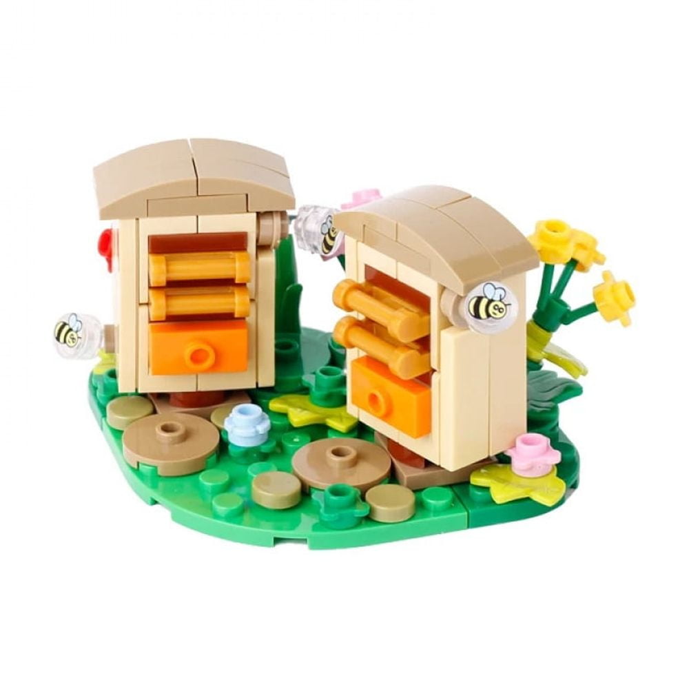 MOC Medieval Town Scene Building Blocks Notice Board Tavern Fireplace ...