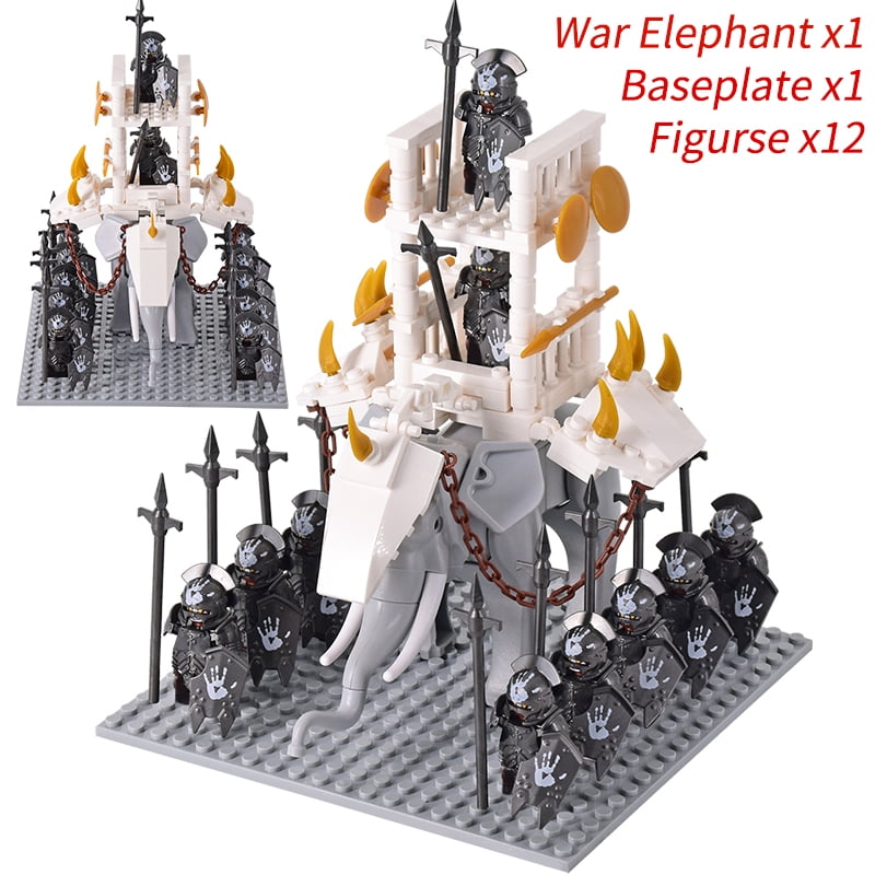 MOC Medieval lotr Figures Orc Soldiers Raider Vargr Wolf Elephant Mount ...