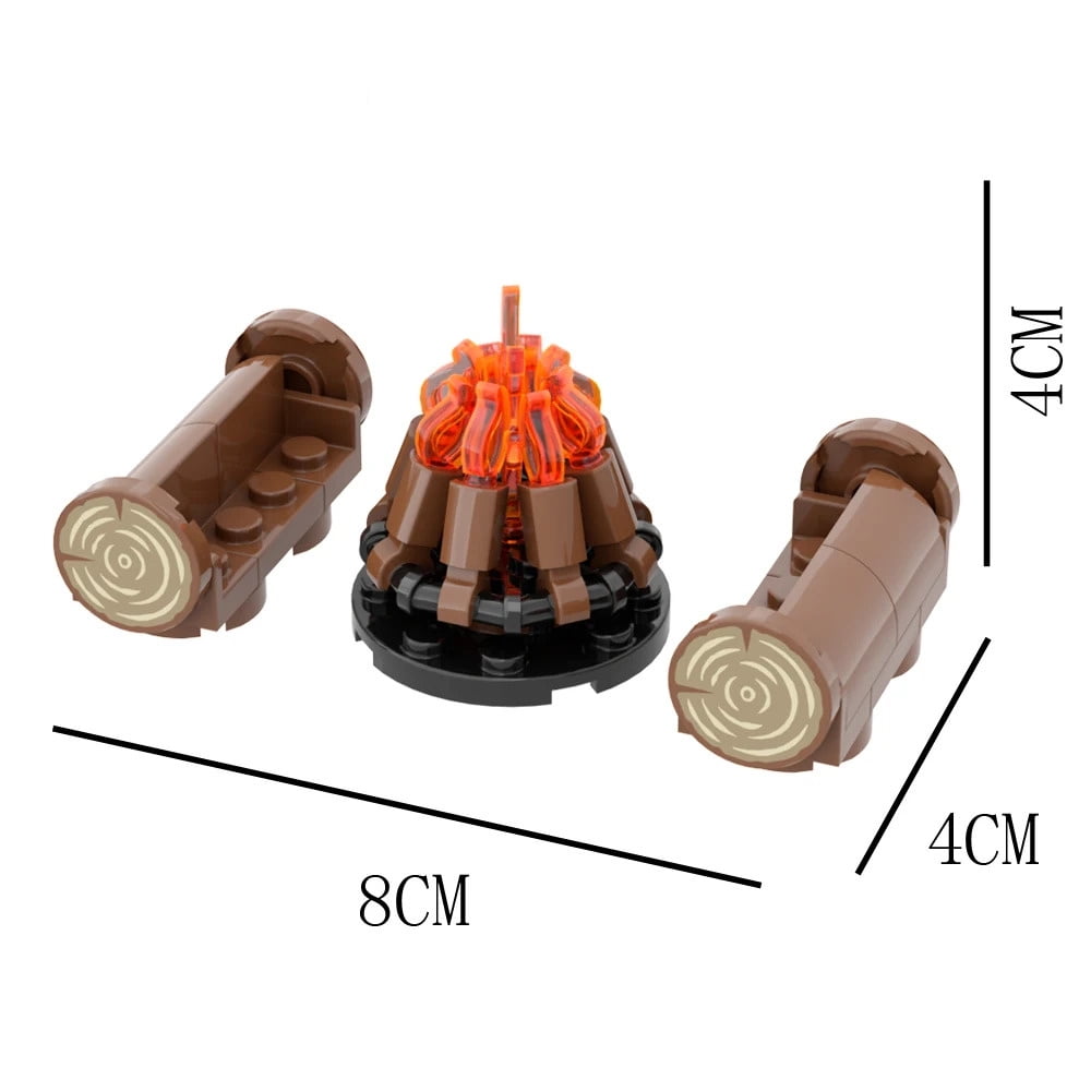MOC Military Medieval Bonfire Camping Forest Building Block Set Fire ...