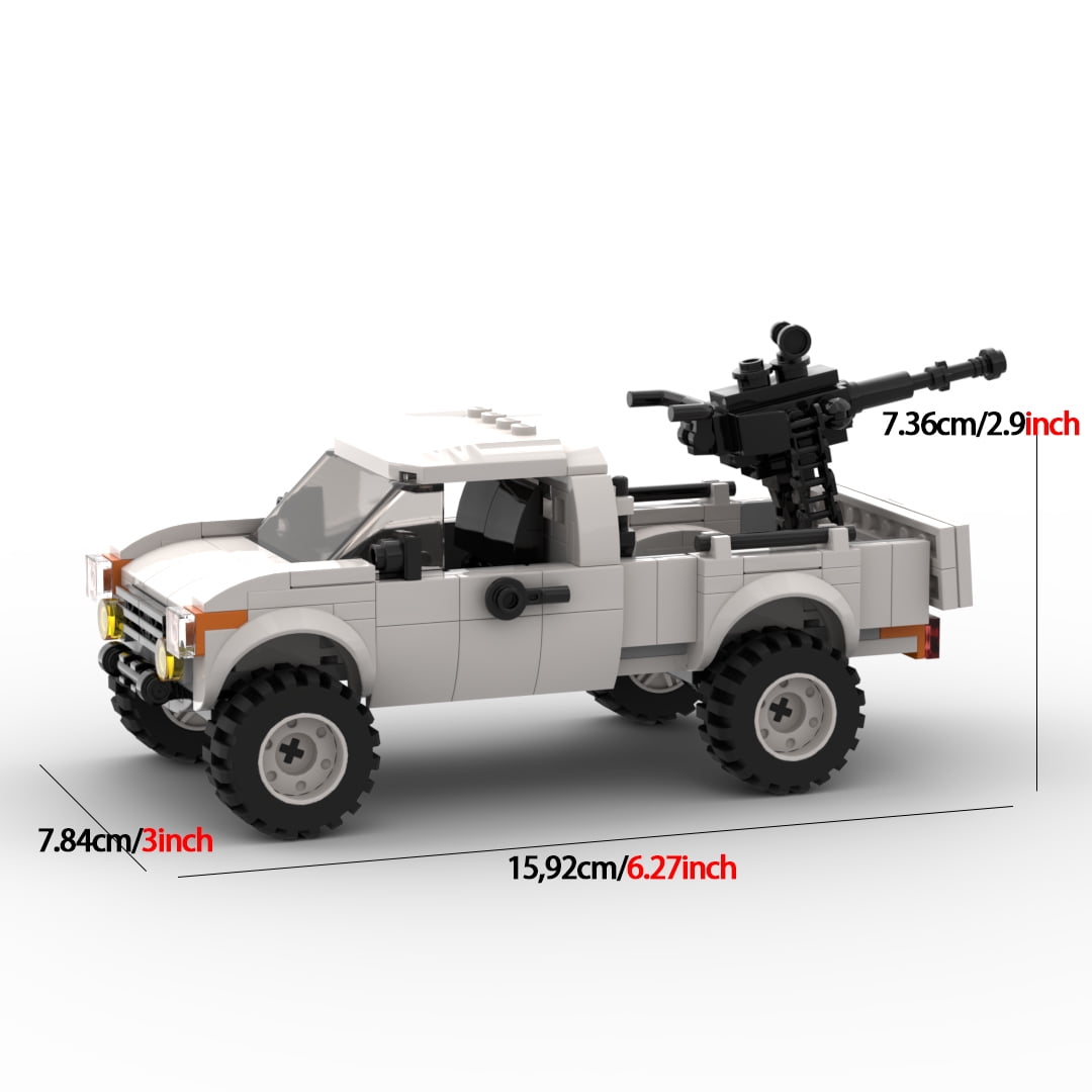 MOC Military Truck Building Blocks Pickup Off road Vehicle Model Weapon ...