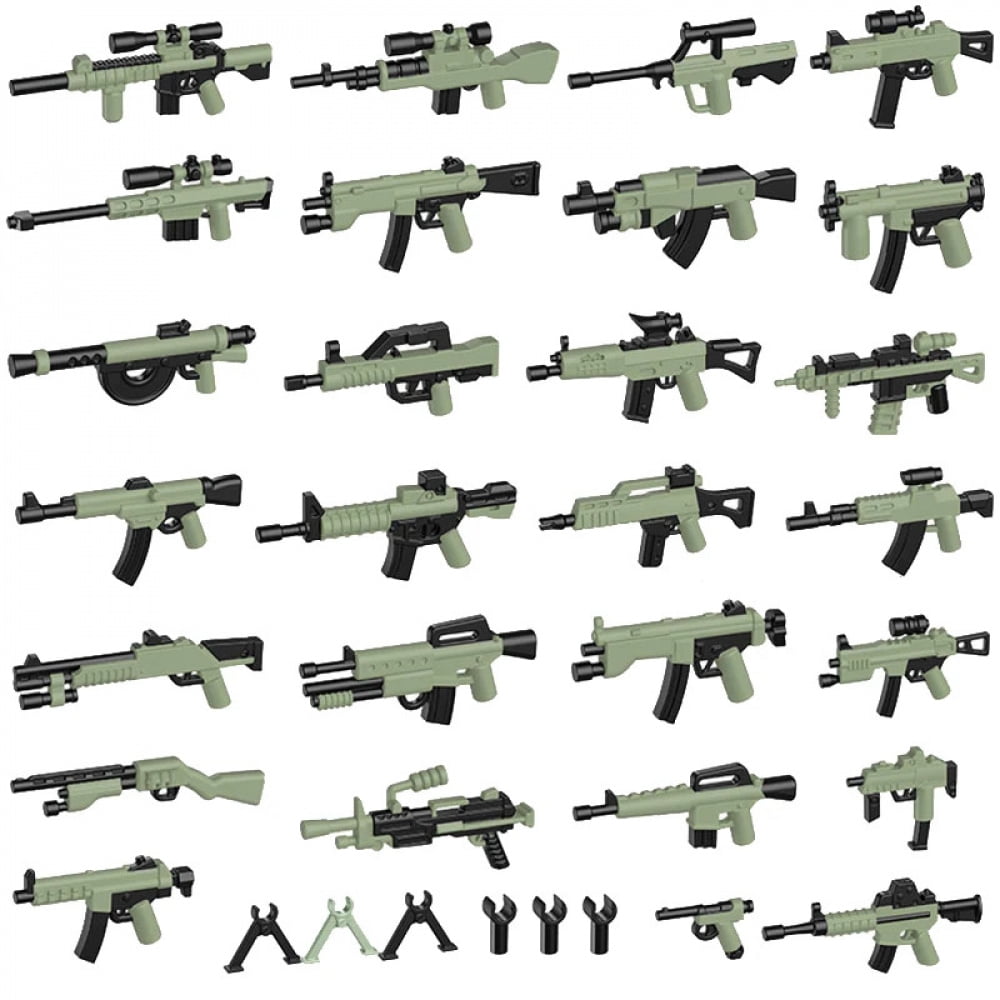 MOC Military Weapons Building Blocks Soldiers Figures AUG Guns Rifle ...