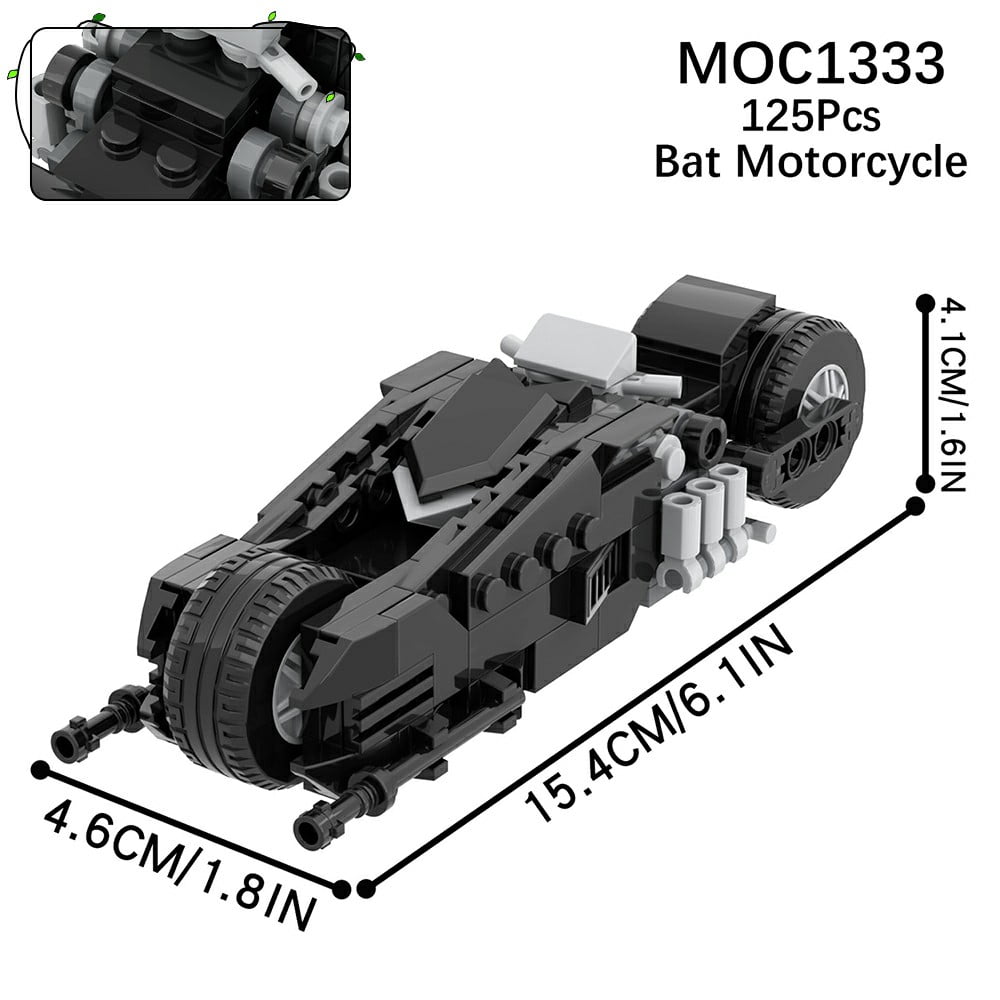 MOC Motorcycles Car Bricks Bat Hero Sci-Fi Movie Chariot Compatible Figure Building Blocks ...
