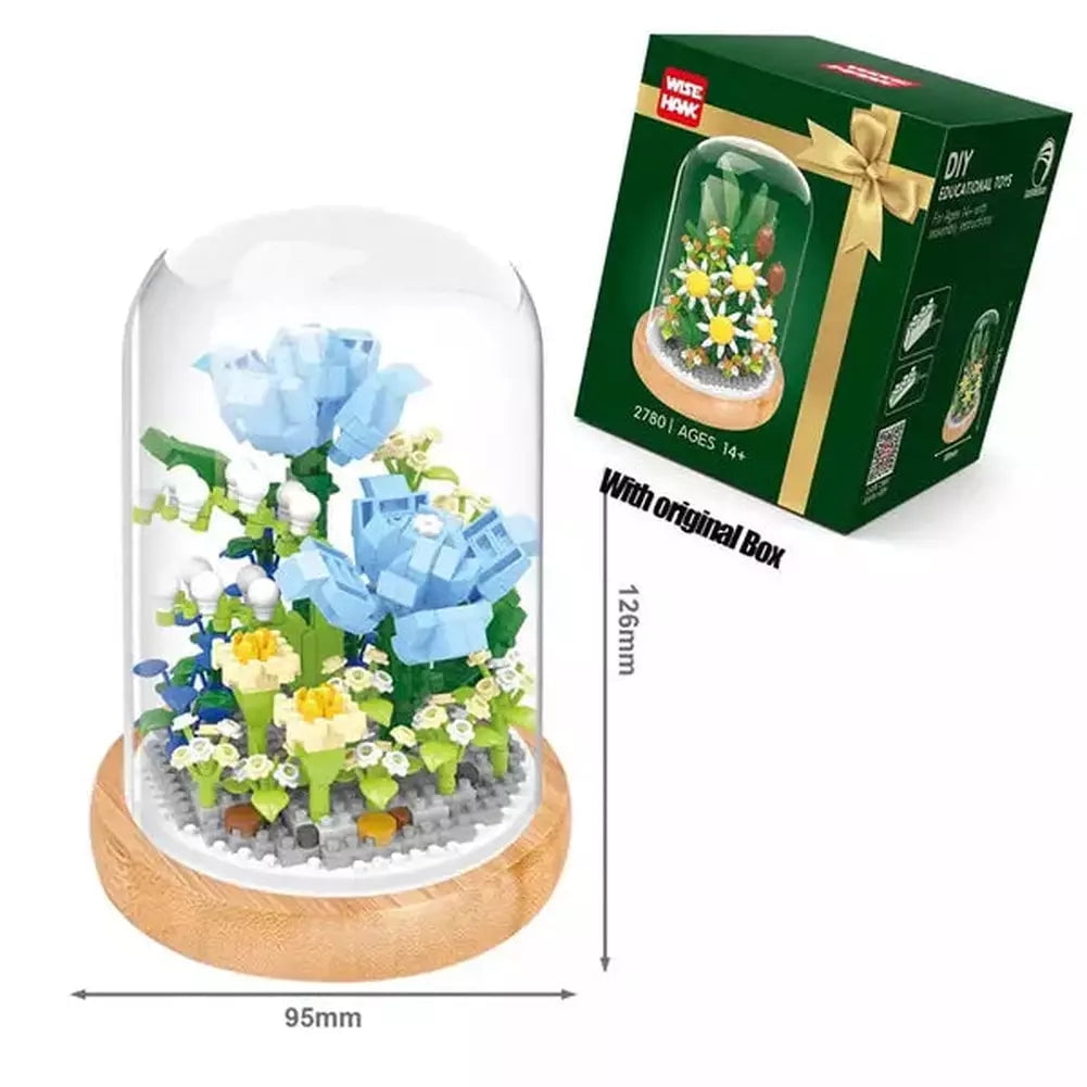 MOC NON 3D Micro Sunflower Flower Bouquet Bonsai Model Building Block ...