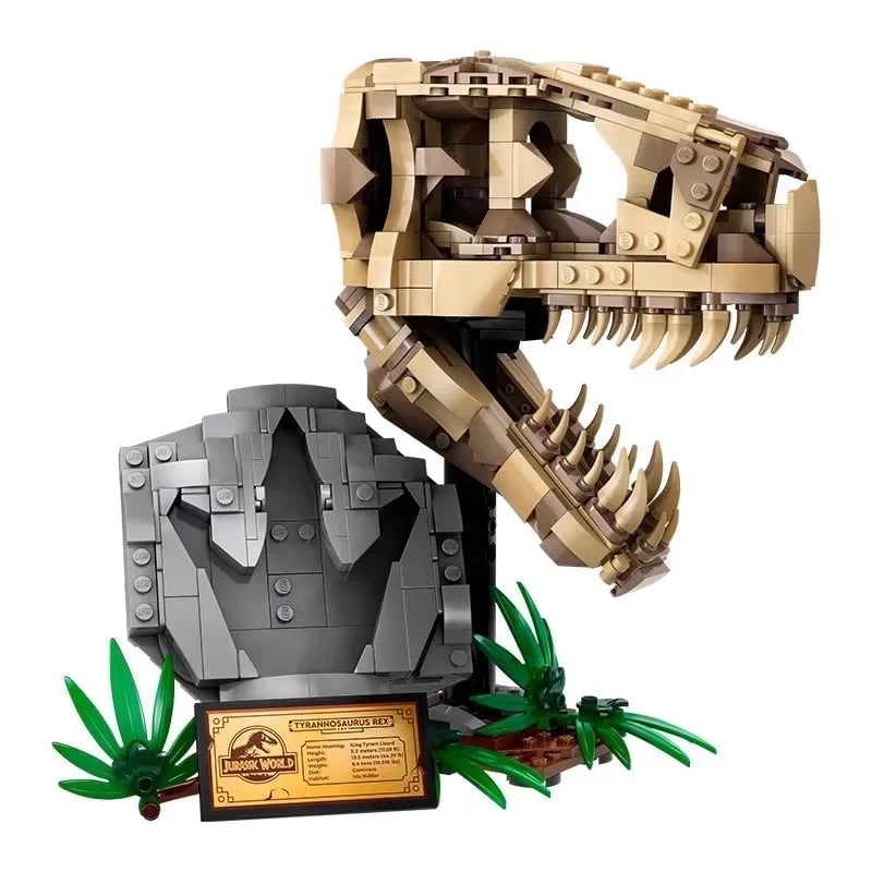MOC NON LEGO 2024 Fit 76964 Model Dinosaur Fossils T.rex Skull Building ...