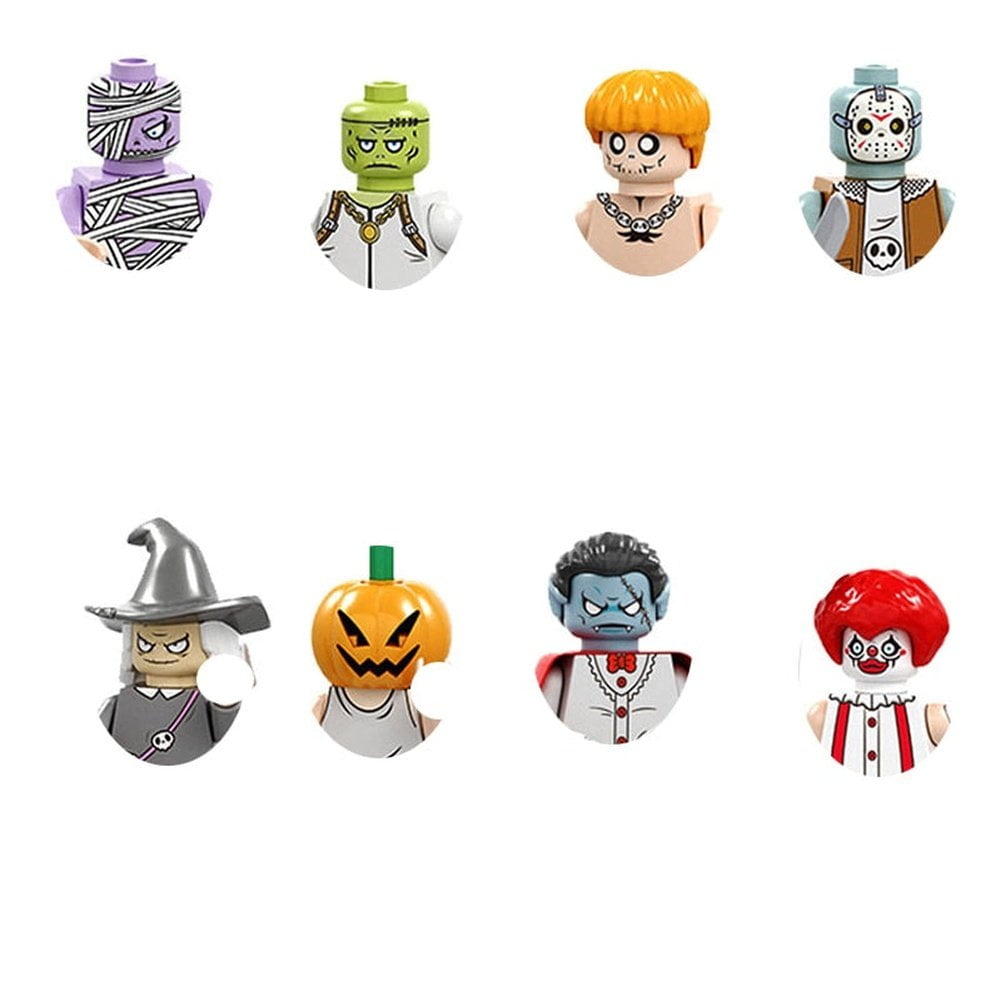 MOC NON LEGO Halloween Building Block Action Figures Pumpkin Ghost ...