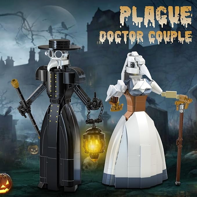 MOC Plague Figures Building Kit Bird Doctors Couple Blocks Toys Fans ...