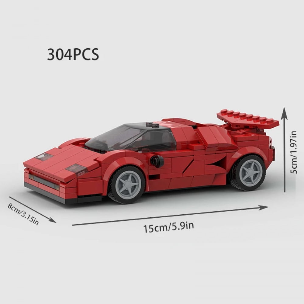 MOC Racing Sports Car Vehicle City Speed Champion Racer Technique Building Blocks Brick Set ...