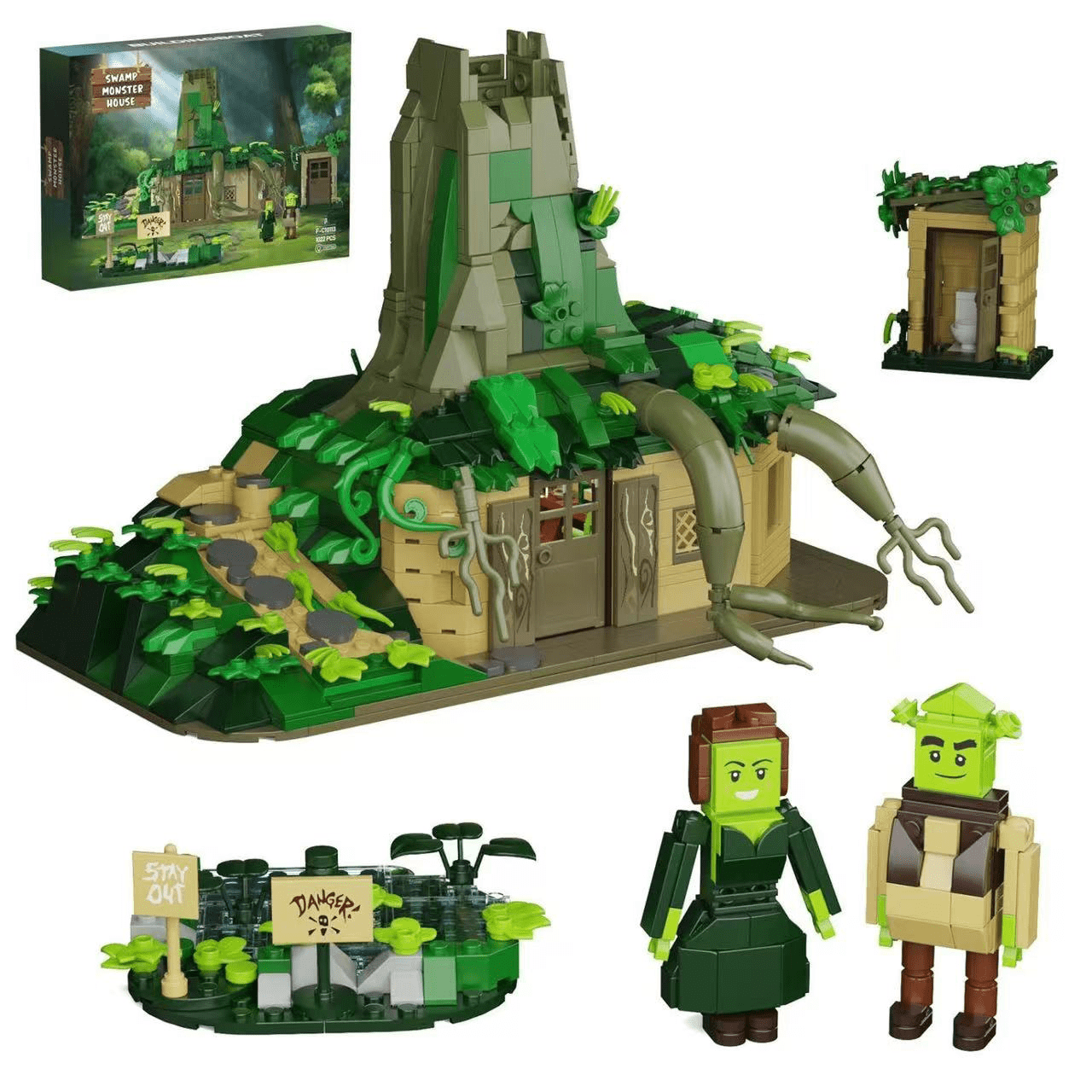 MOC Shrek House Building Block Set with Lights Treehouse Desktop ...