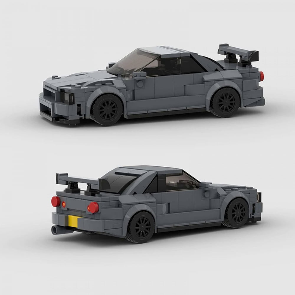 MOC Skyline GT-R R34 Technical Speed Champions Race Car Building Blocks ...