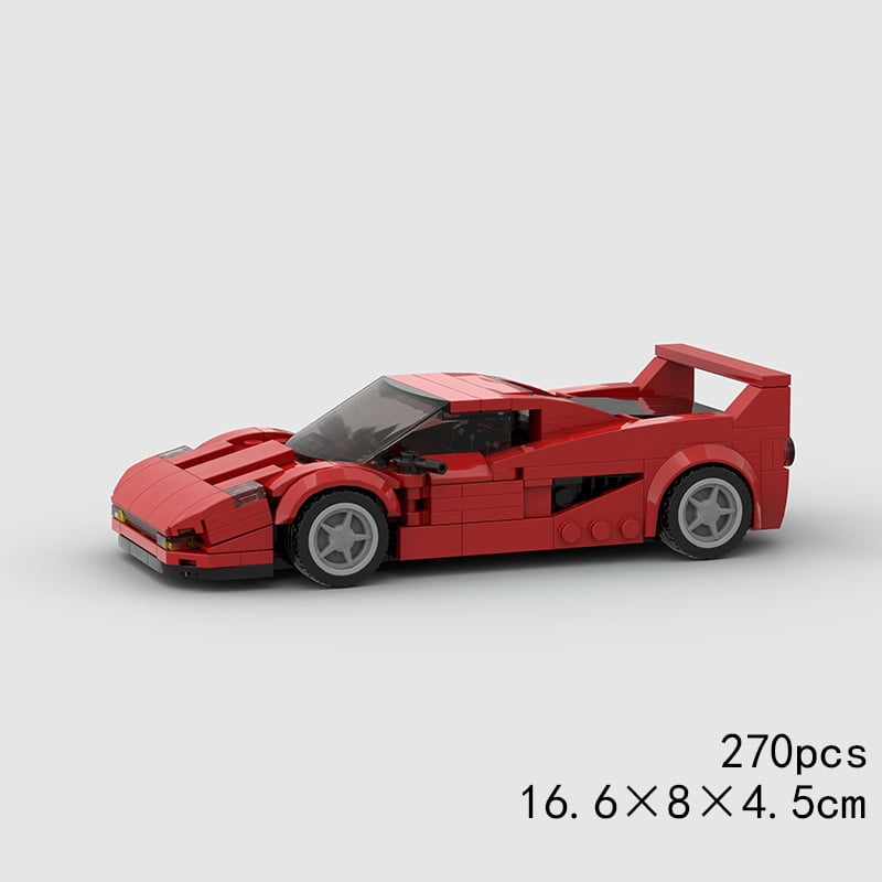 MOC Super Race Car F1 Police Vehicle Model Building Bricks Pickup Speed ...