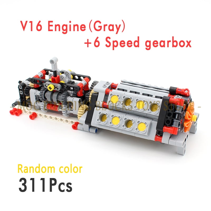 MOC Technology Building Blocks Bricks Power Functions Automotive Speed Gearbox Engine ...