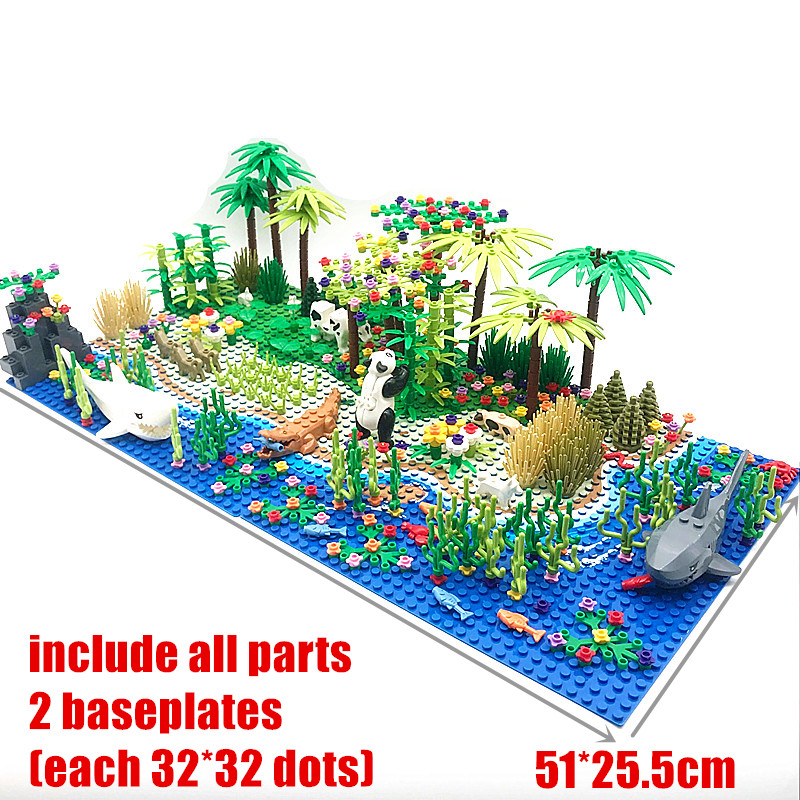 MOC Trees Animals Building Blocks with 2 Base 32*32 Compatible Classic ...