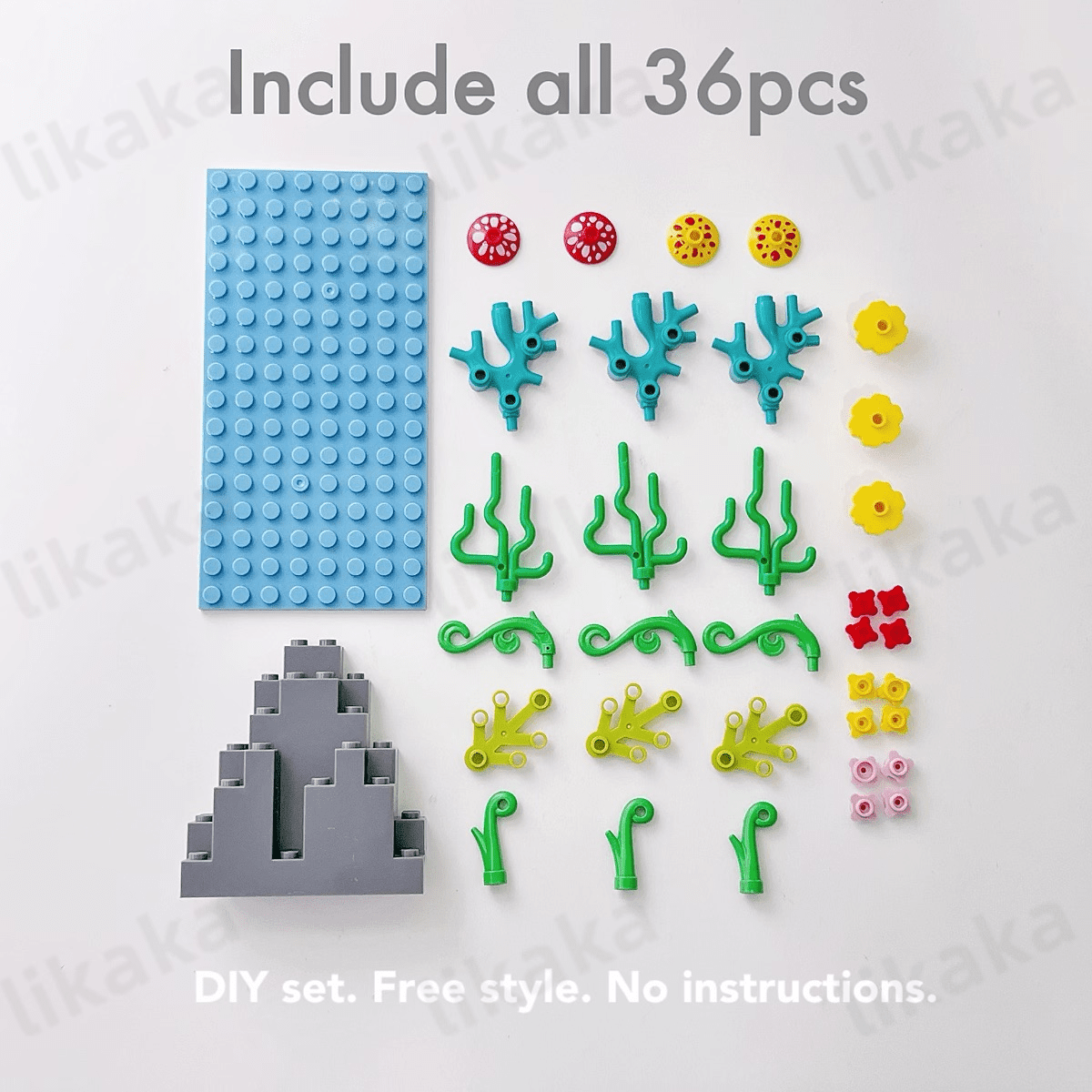 MOC Underwater Animals Building Blocks Toys for Children Rays Turtles ...