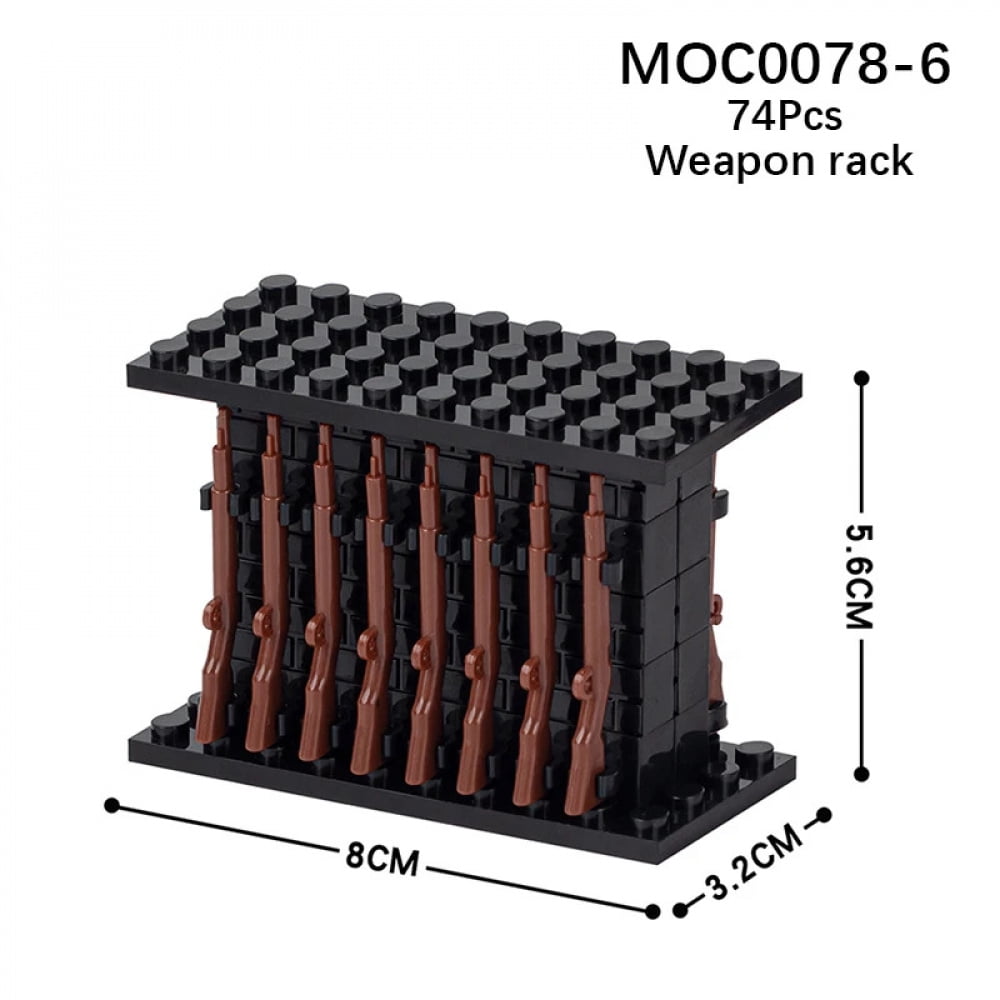 MOC Weapon Rack Bricks WW2 Gun War Military Sniper Rifle Compatible ...
