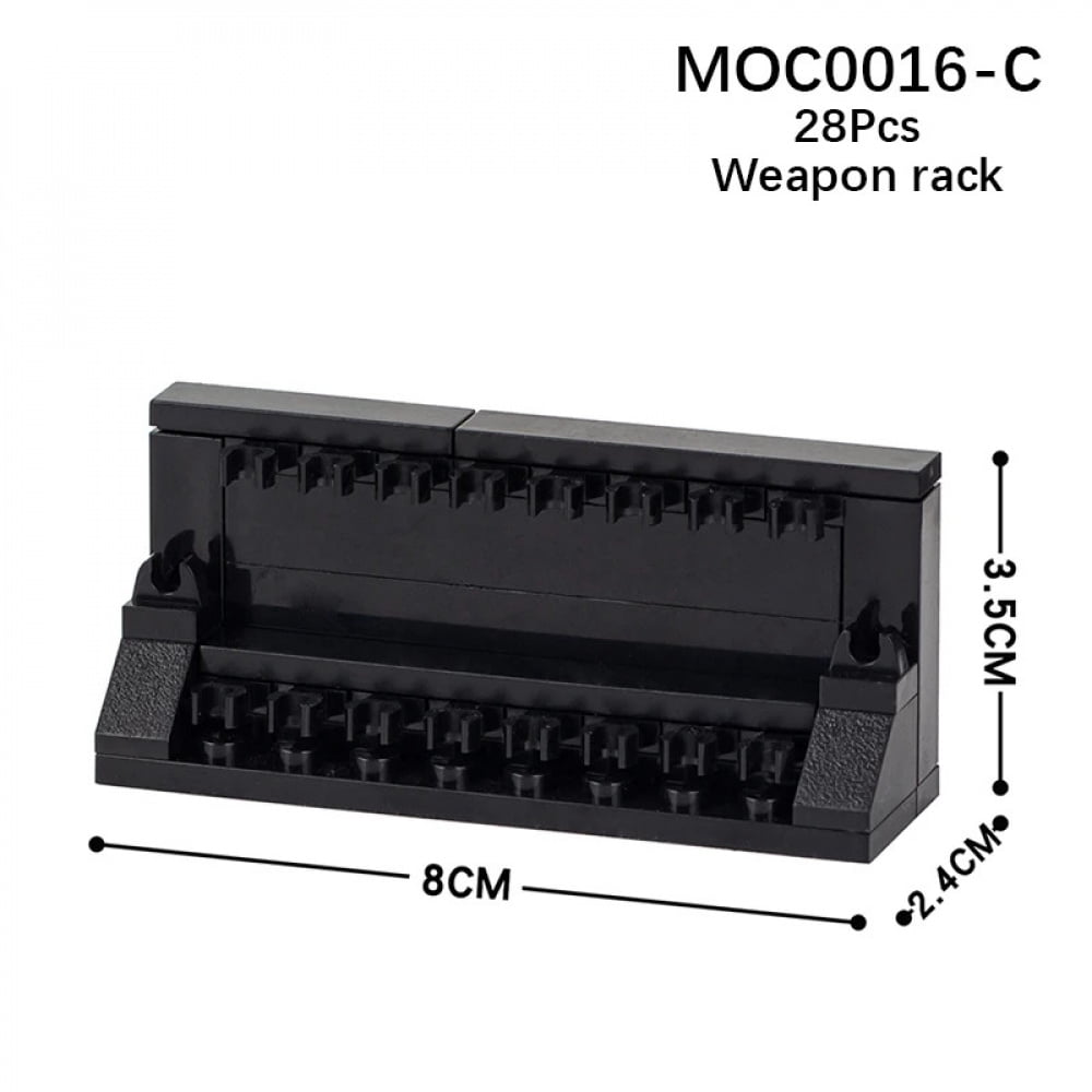 MOC Weapon Rack Bricks WW2 Gun War Military Sniper Rifle Compatible ...