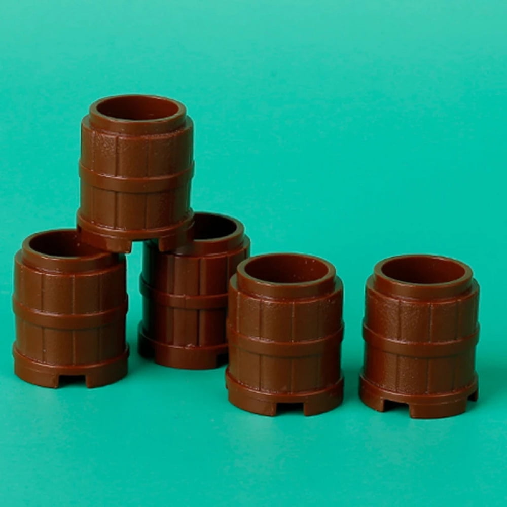 MOC Wooden Barrel Building Blocks Bucket Wine Glass Transparent Bottle ...