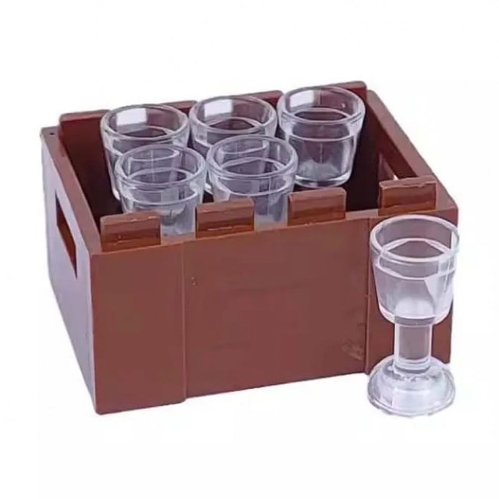 MOC Wooden Barrel Building Blocks Bucket Wine Glass Transparent Bottle ...