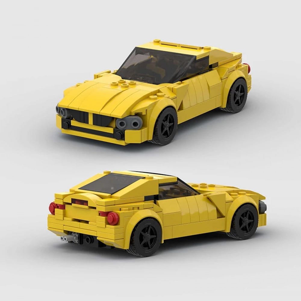 MOC Z4 City Technical Cars F1 Speed Champion Sports Racing Vehicle Racer Yellow Building Blocks ...