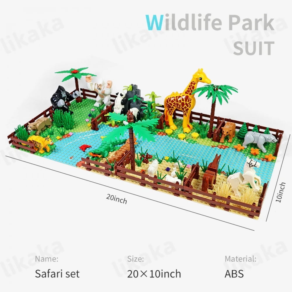 MOC Zoo Animals Building Blocks Toys Set for Kids Montessori Gift ...