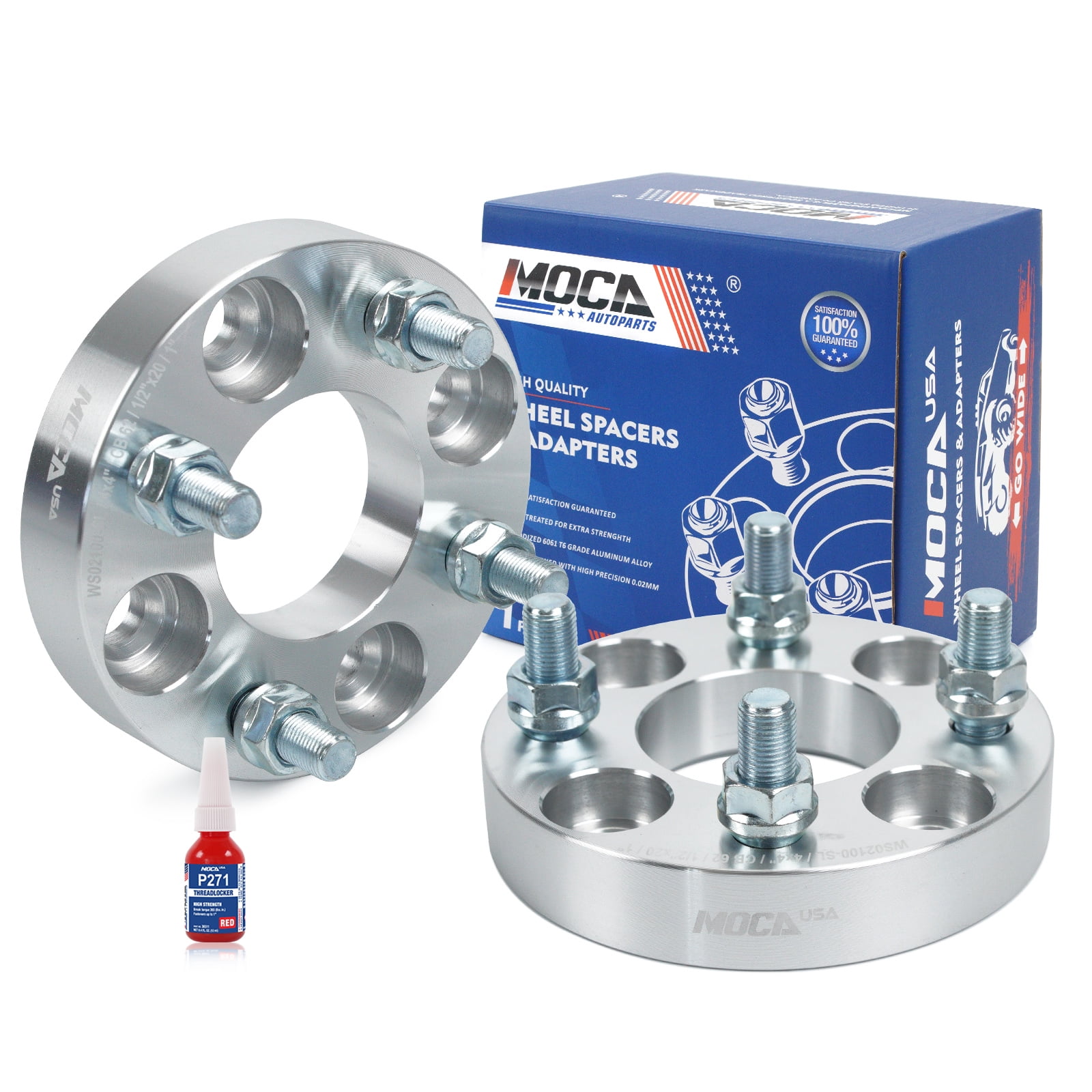 MOCA AUTOPARTS 2PCS 1"(25mm) Wheel Spacers 4x4" to 4x4" with 1/2"x20 ...