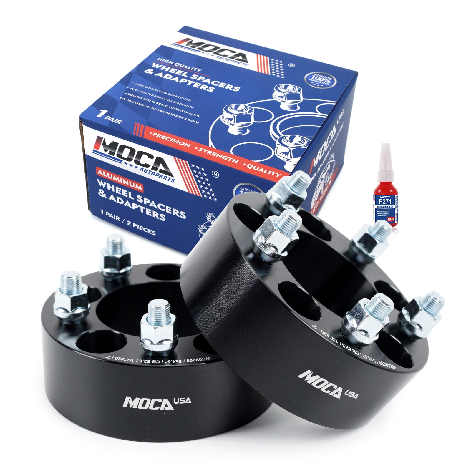 MOCA AUTOPARTS 2PCS 2"(50mm) Wheel Spacers 5x4.5" to 5x4.5" with 1/2 ...