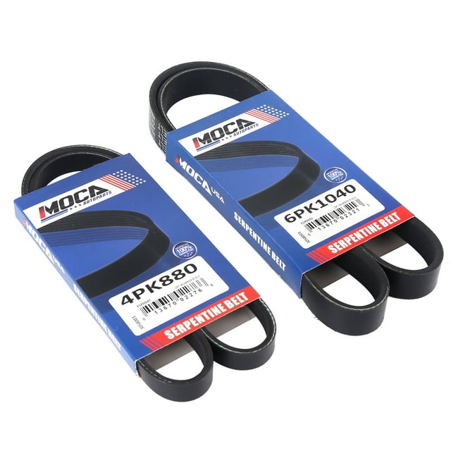 MOCA AUTOPARTS 2Pcs 4PK880 6PK1040 EPDM Serpentine Drive Belt Set Fit ...