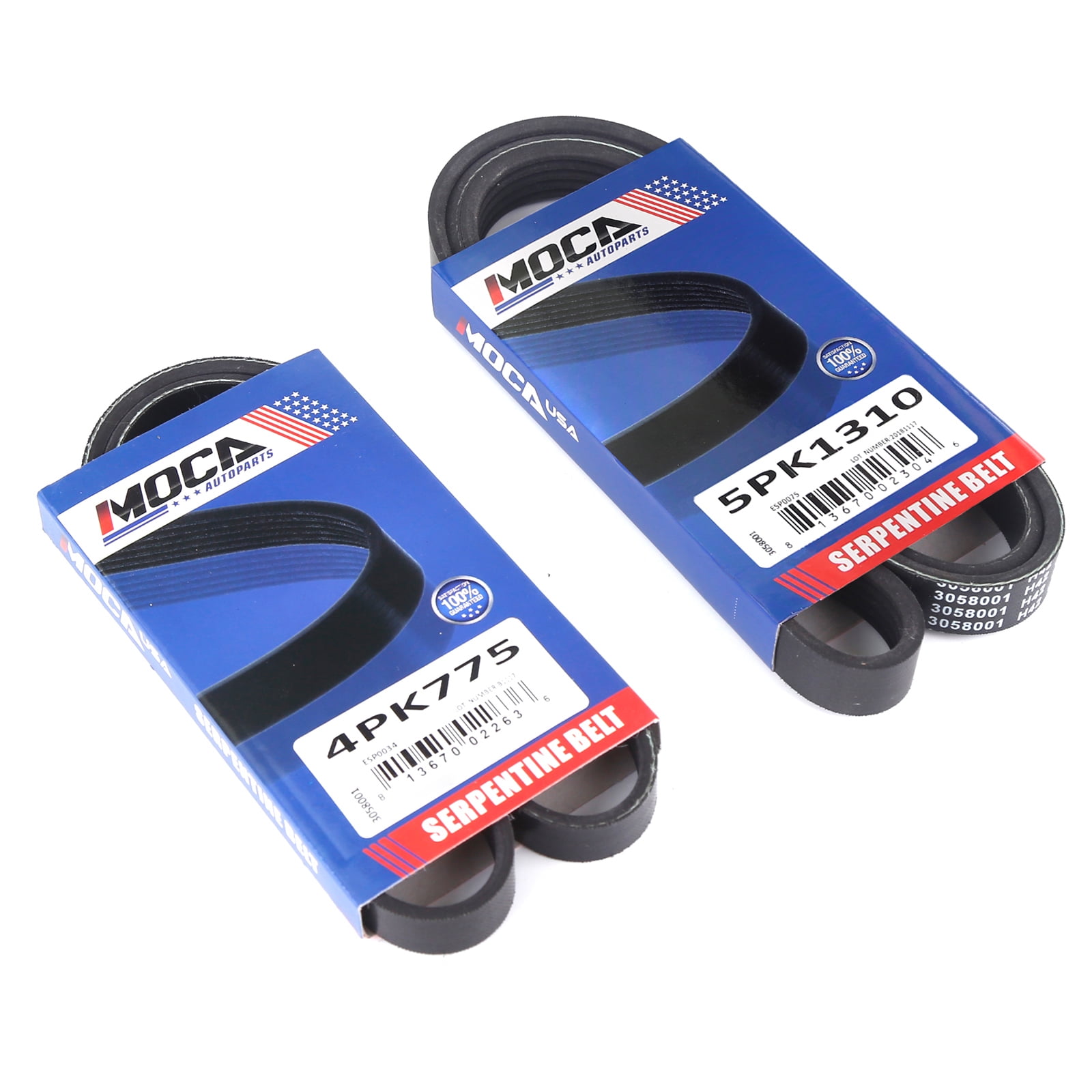 MOCA AUTOPARTS 2Pcs Serpentine Drive Belt Set Fit for 04-07 Mitsubishi ...