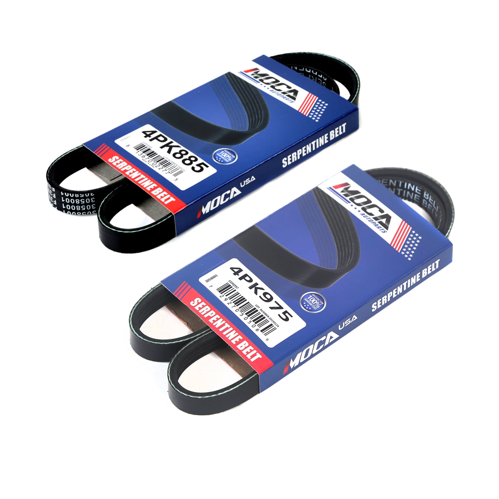 MOCA AUTOPARTS 2X EPDM Serpentine Belt Fit for 2003-2005 Kia Rio 1.6L 4PK885 4PK975 - Walmart.com