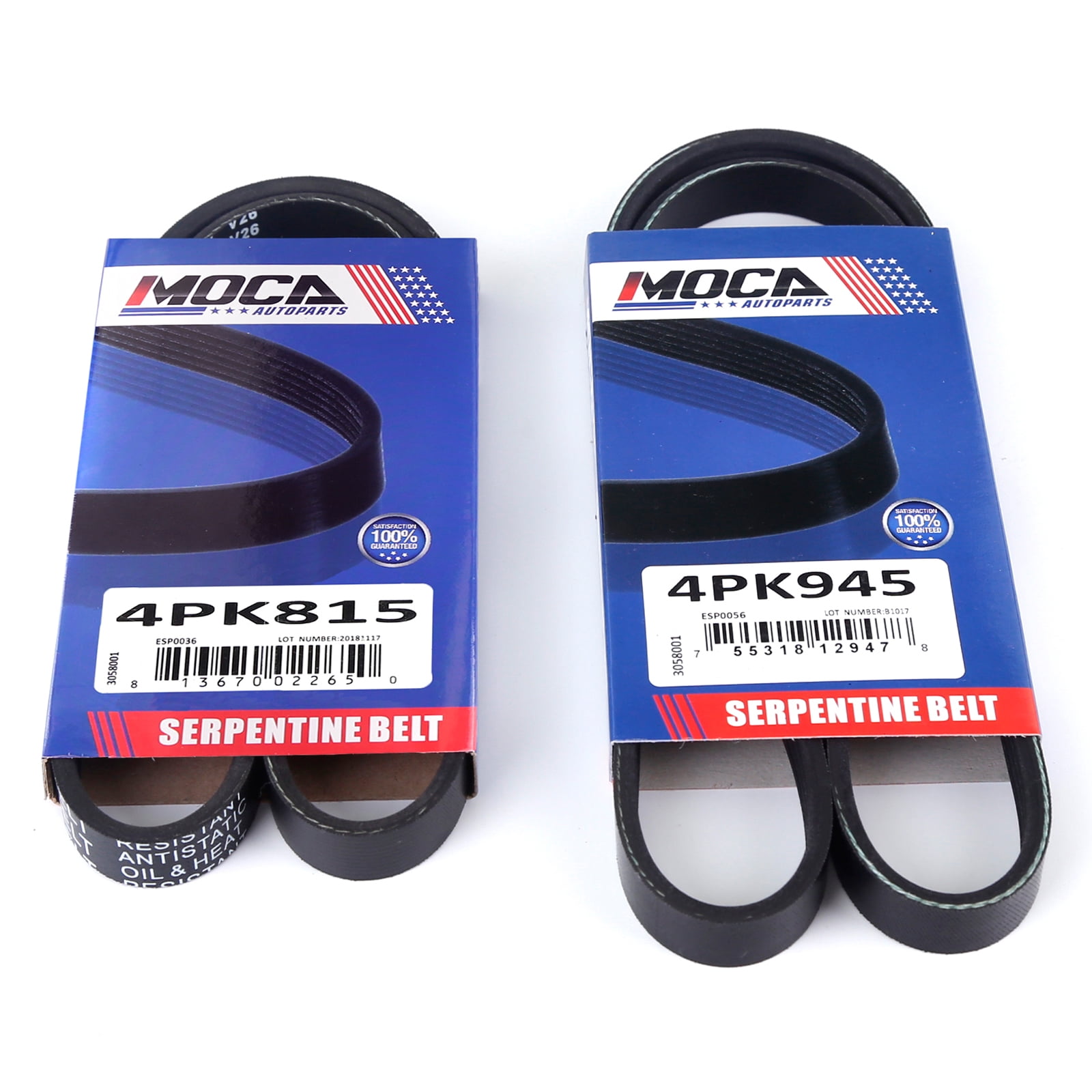 MOCA AUTOPARTS 2pcs EPDM Serpentine Drive Belt Set Fit for 99-01 Suzuki ...