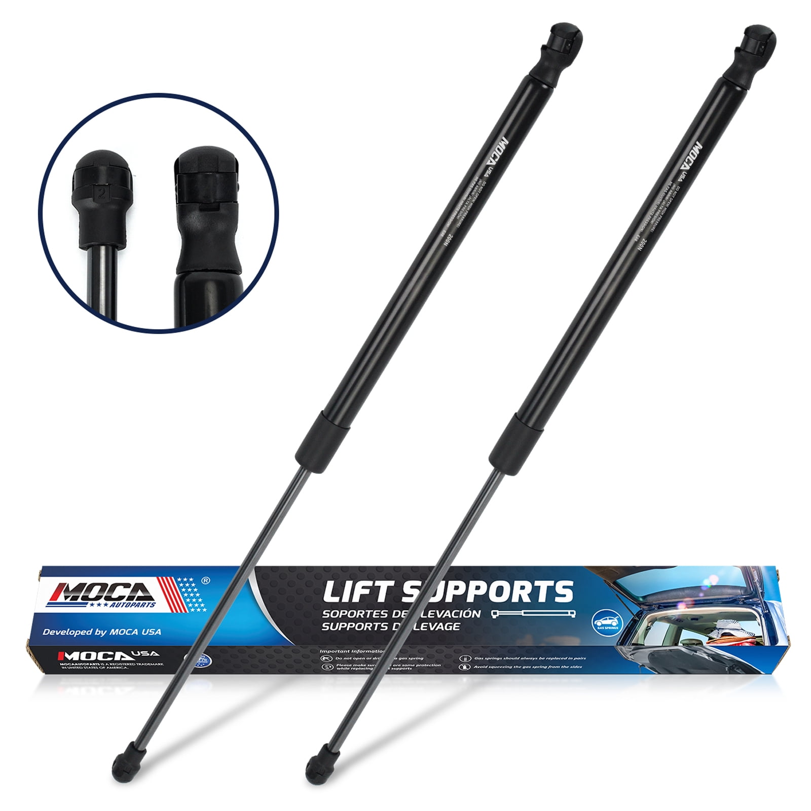 Moca Autoparts 2pcs Hood Lift Supports Gas Springs Struts Shocks Fit