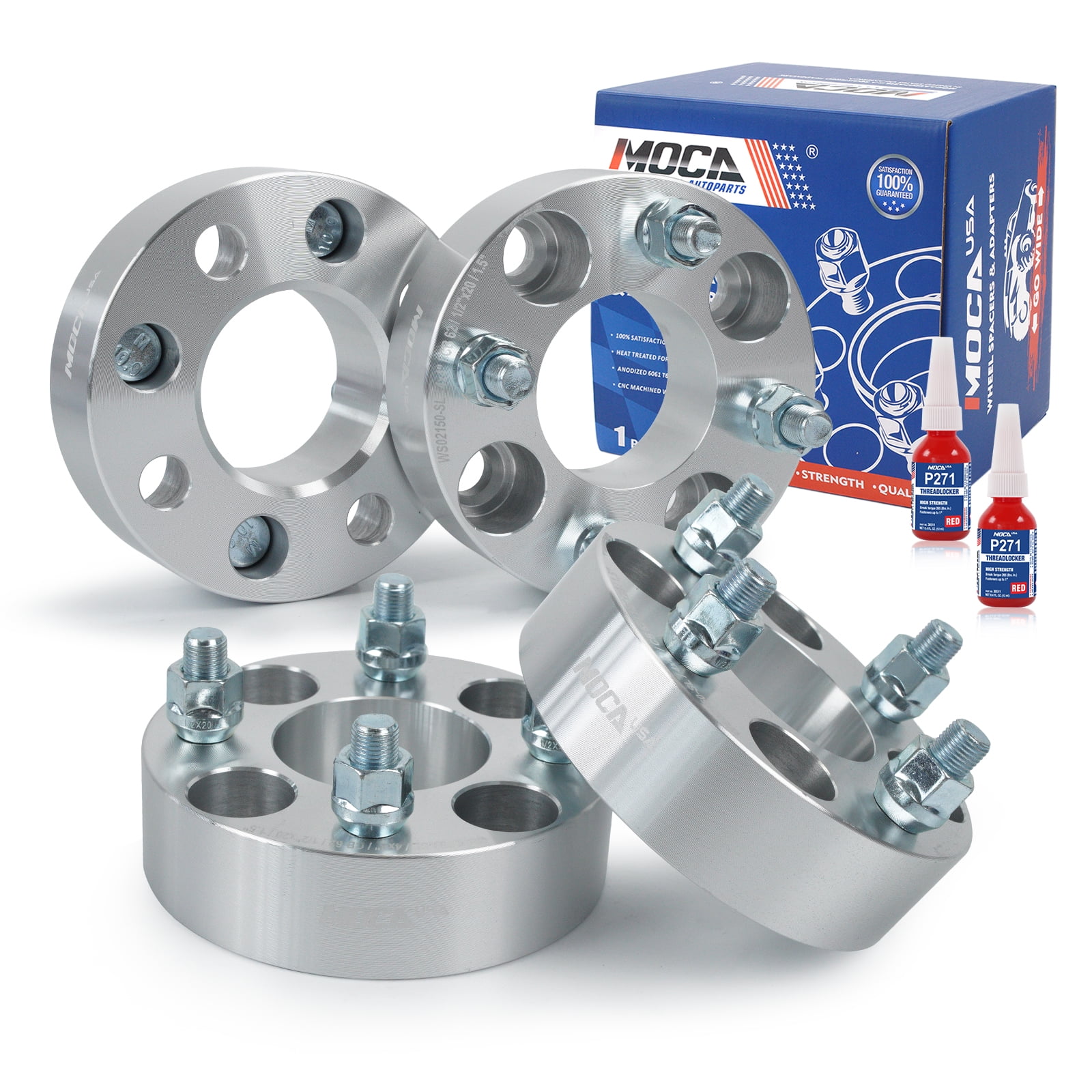 MOCA AUTOPARTS 4PCS 1.5"(38mm) Wheel Spacers 4x4" to 4x4" with 1/2"x20 ...