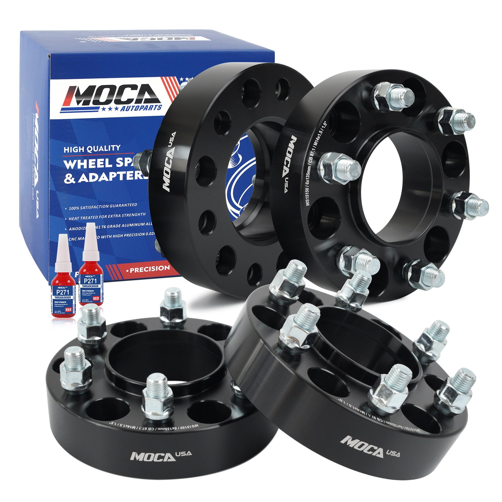 MOCA AUTOPARTS 4PCS 1.5"(38mm) Wheel Spacers 6x5.31" to 6x5.31" with ...