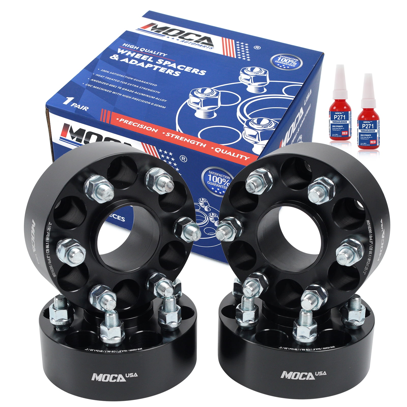 MOCA AUTOPARTS 4PCS 2"(50.8mm) Wheel Spacers 6x4.5" to 6x4.5" with ...