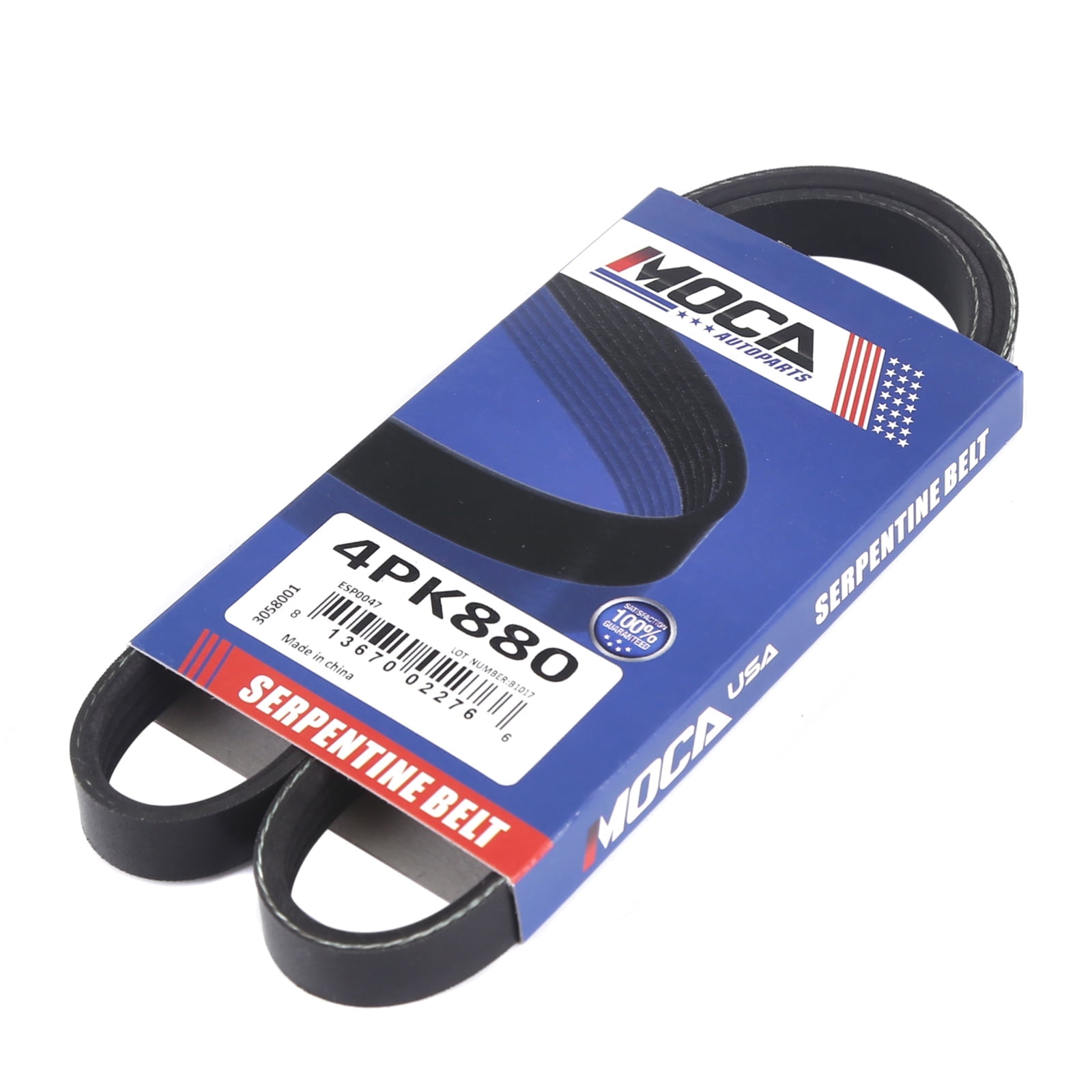 MOCA AUTOPARTS 4PK880 Serpentine Belt Fit for 1999-2006 Hyundai Elantra 2.0L & 2000-2004 Kia ...