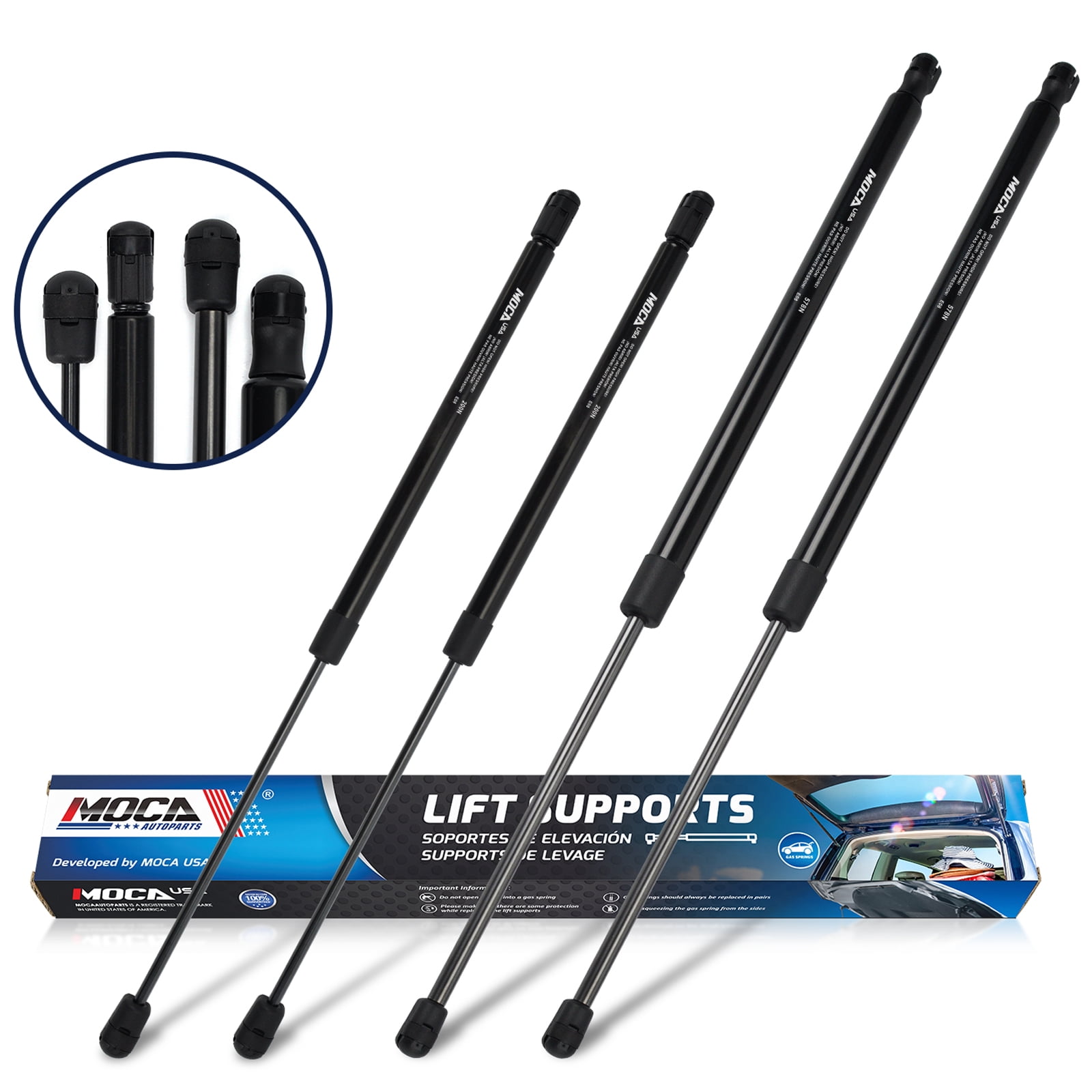 MOCA AUTOPARTS 4x Rear Tailgate & Window Lift Supports Gas Springs ...