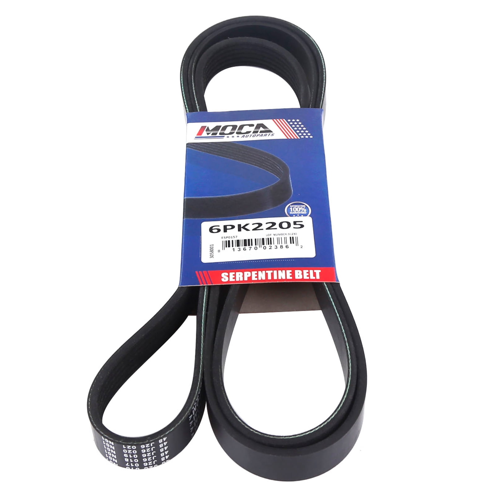 MOCA AUTOPARTS Serpentine Automotive Belt, Replacement Part 6PK2205 ...