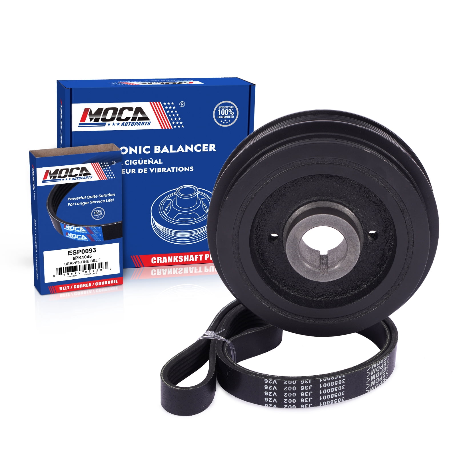 MOCA AUTOPARTS Harmonic Balancer with Serpentine Belt Fit for 2005-2006 ...