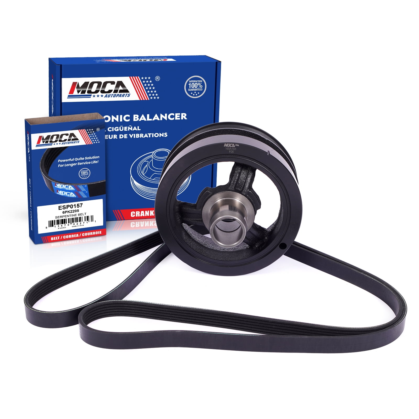 MOCA AUTOPARTS Harmonic Balancer with Serpentine Belt Fit for 2008-2009 ...