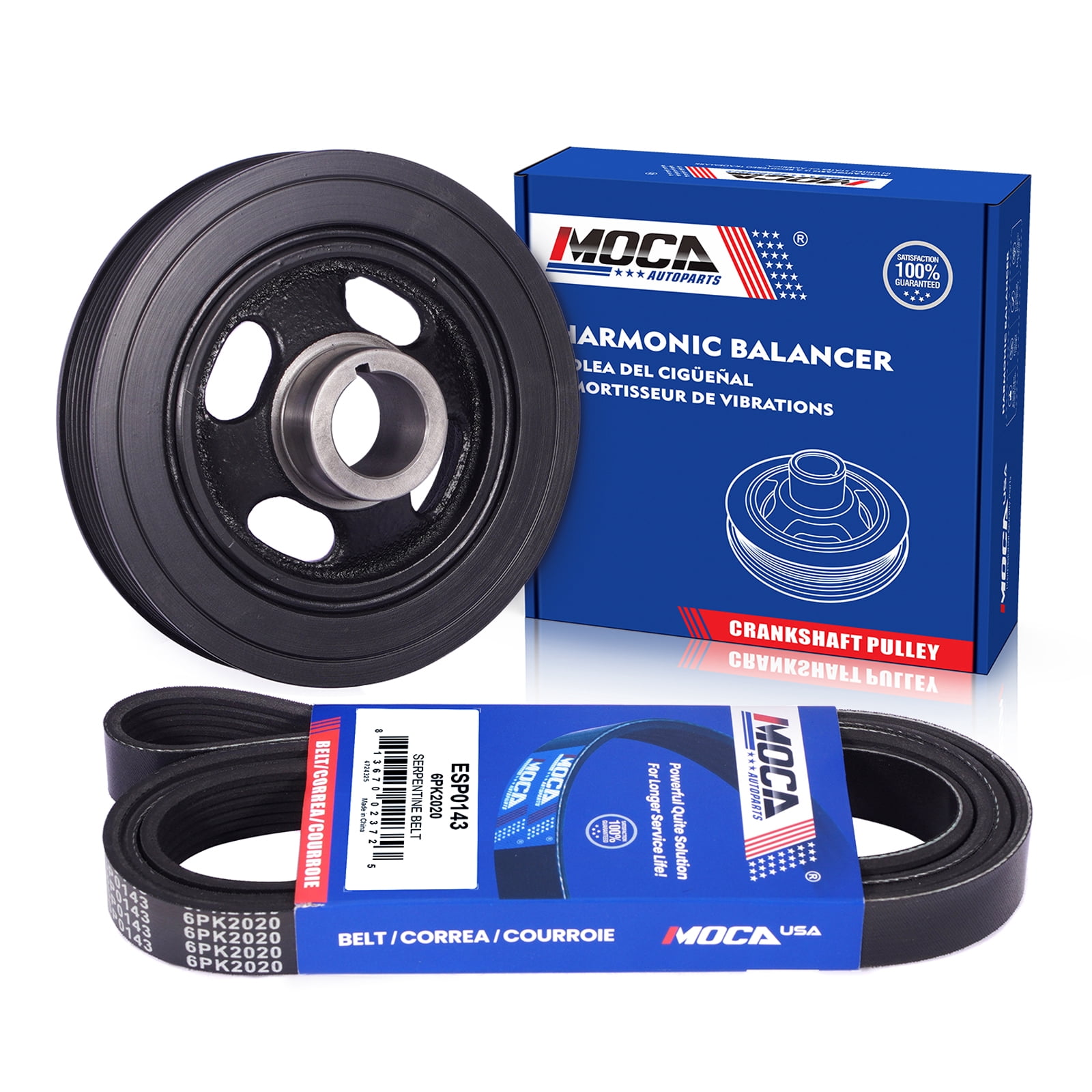 MOCA AUTOPARTS Harmonic Balancer with Serpentine Belt Fit for 2013-2016 ...