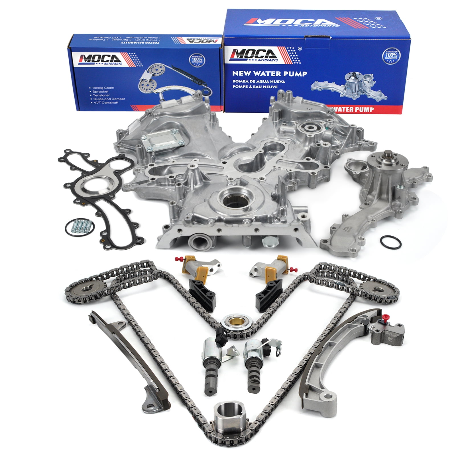 MOCA AUTOPARTS Timing Chain Kit with Oil Water Pump VVT Solenoids Fit ...