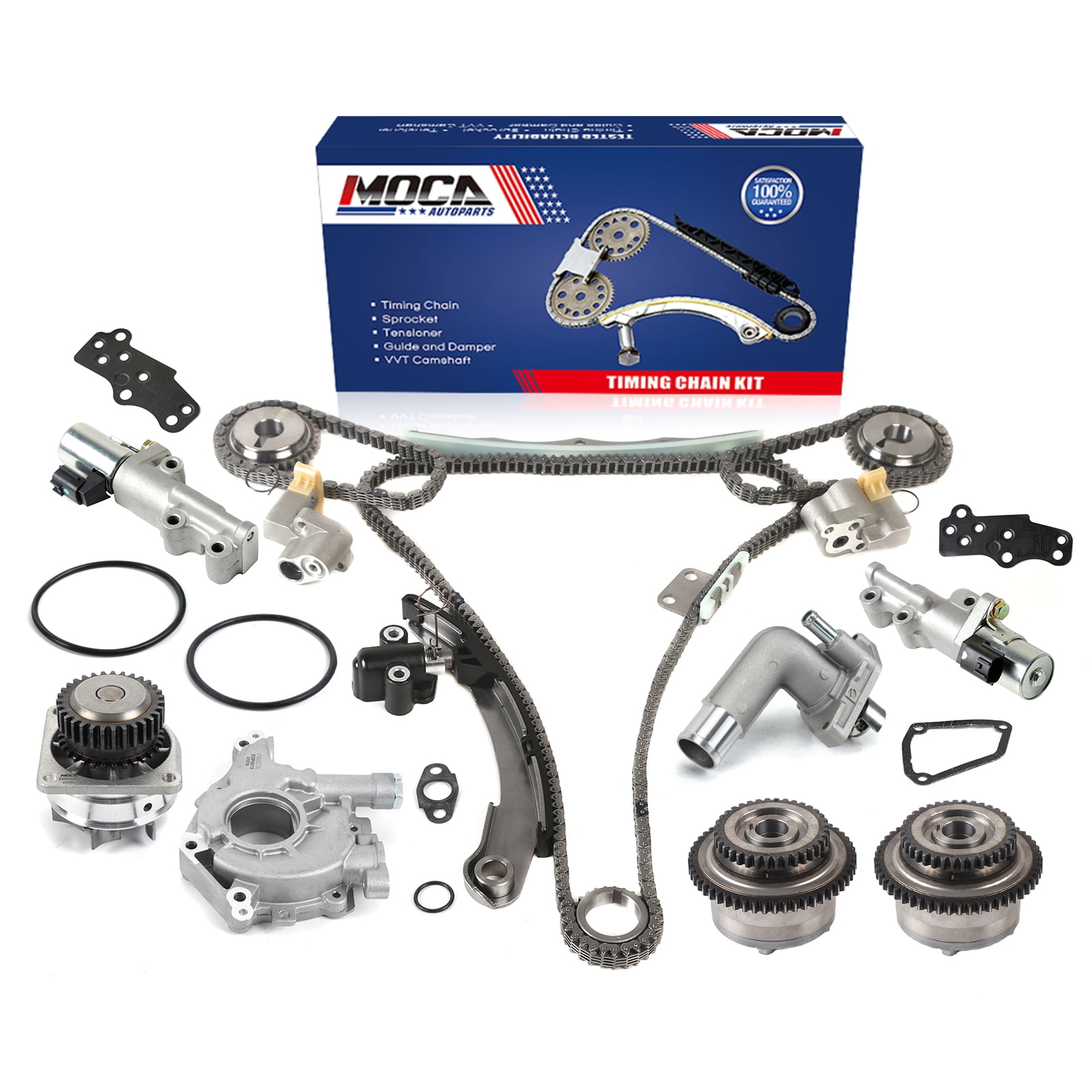 MOCA AUTOPARTS Timing Chain Kit with Water Oil Pump Thermostat VVT ...