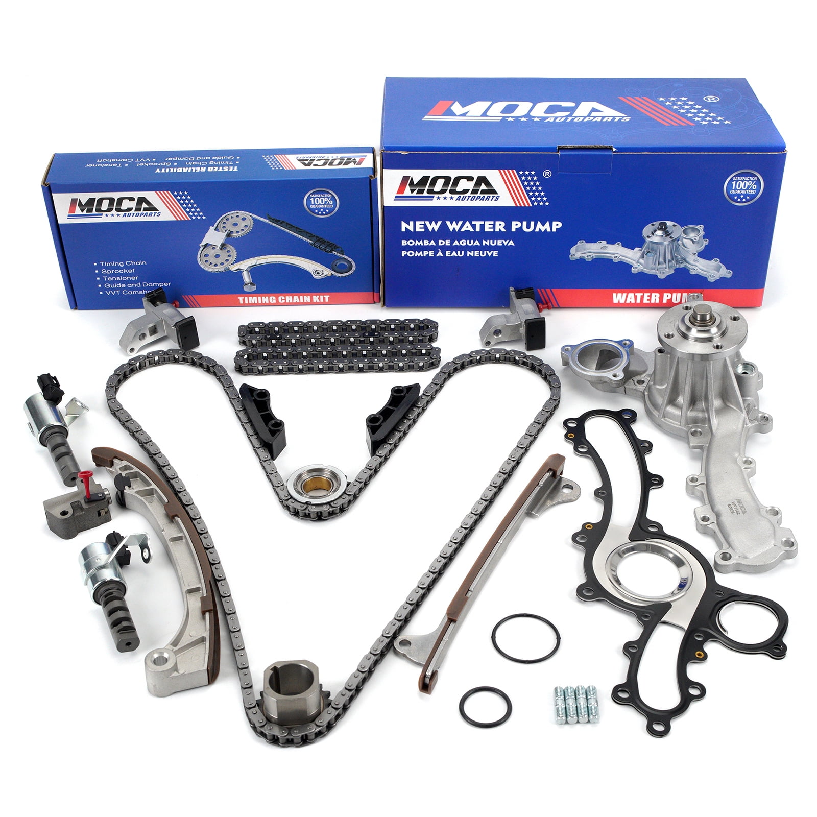 MOCA AUTOPARTS Timing Chain Kit with Water Pump VVT Solenoids Fit for ...