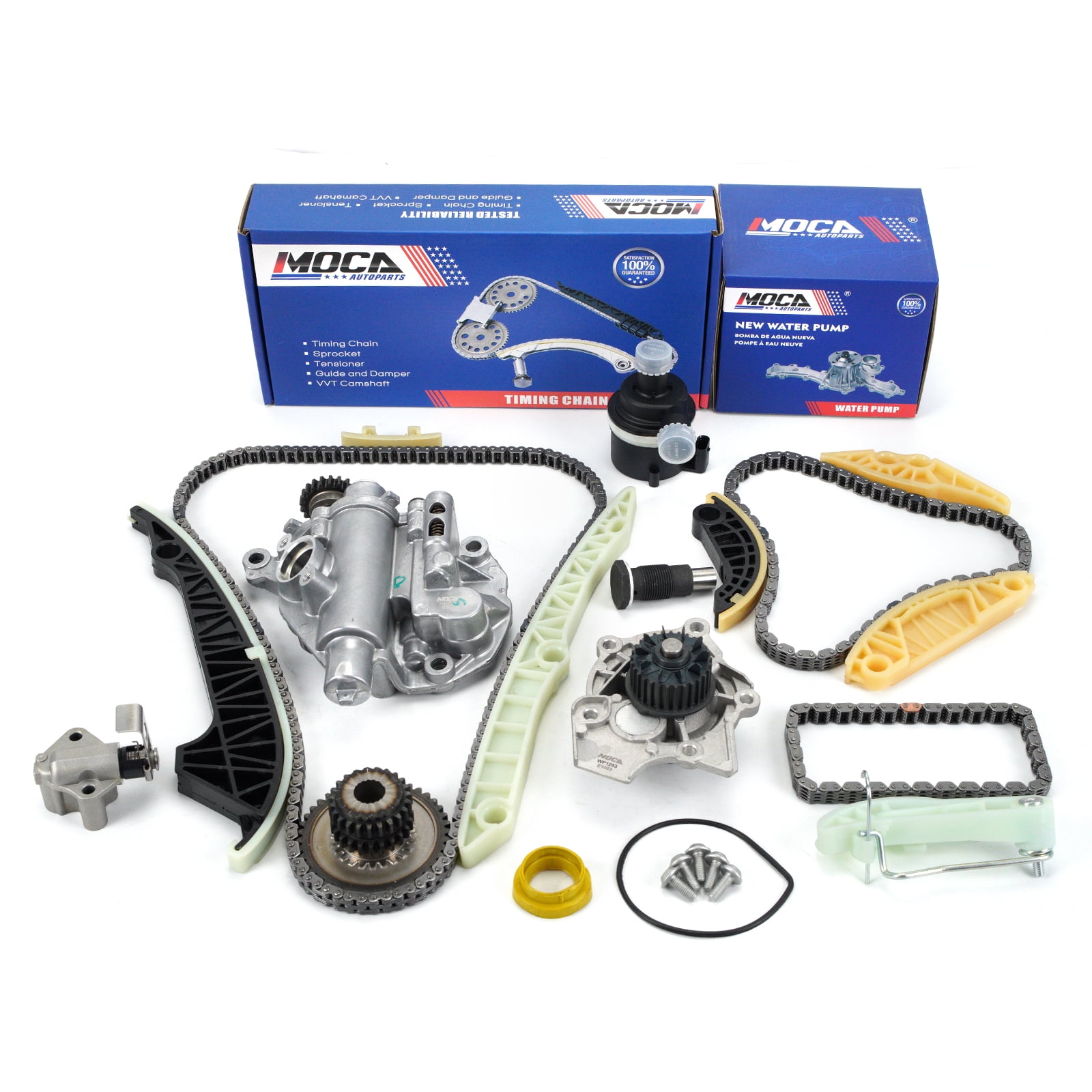 MOCA AUTOPARTS Timing Chain Kit with Oil Water Pump Auxiliary Water ...