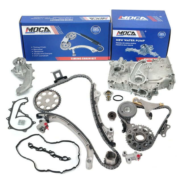 MOCA AUTOPARTS Timing Chain Kit with Oil Water Pump Thermostat Valve ...