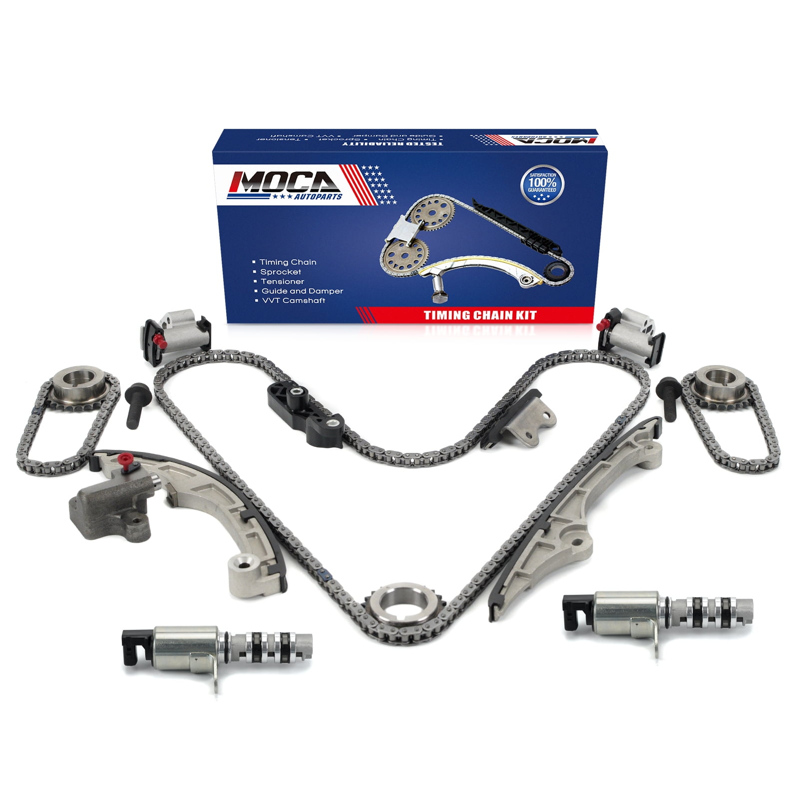 MOCA AUTOPARTS Timing Chain Kit with VVT Solenoid Fit for 2007-2010 Lincoln MKZ 3.5L & 2009-2010 ...