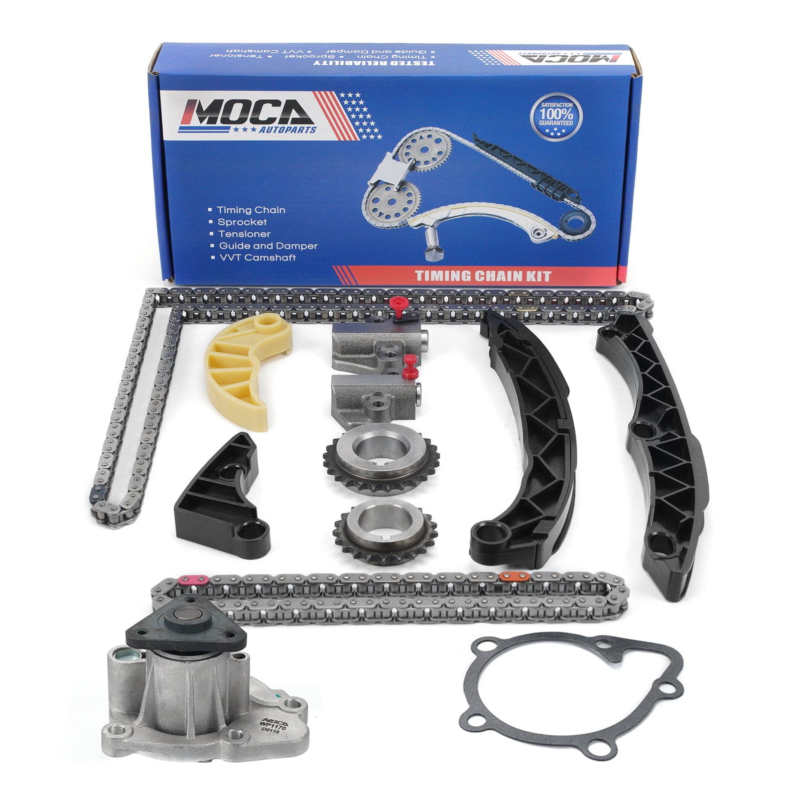 MOCA AUTOPARTS Timing Chain Kit with Water Pump Fit for 10-14 Hyundai ...