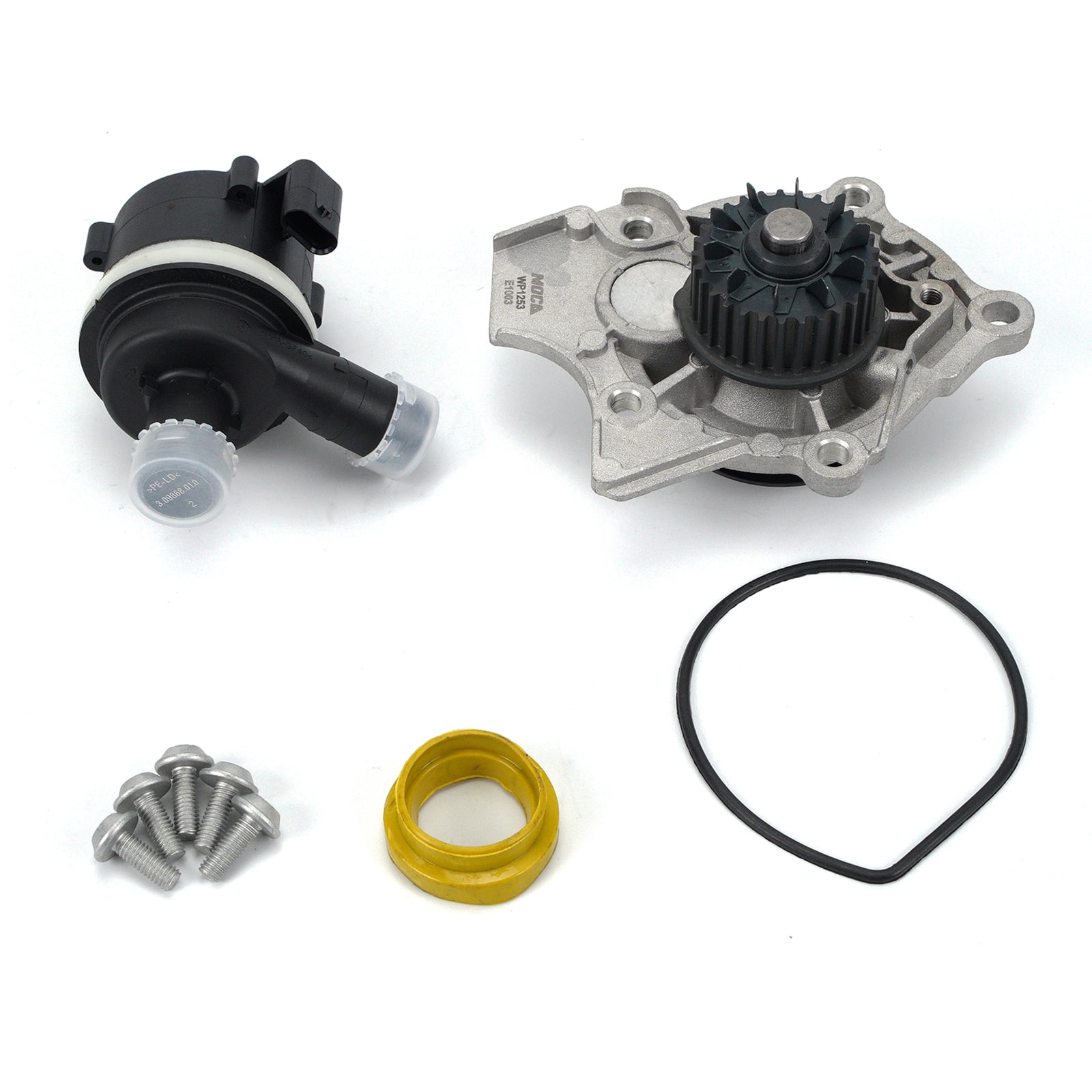 MOCA AUTOPARTS Water Pump with Auxiliary Water Pump Fit for 2013-2015 Audi A4 2.0L & 2012-2014 ...