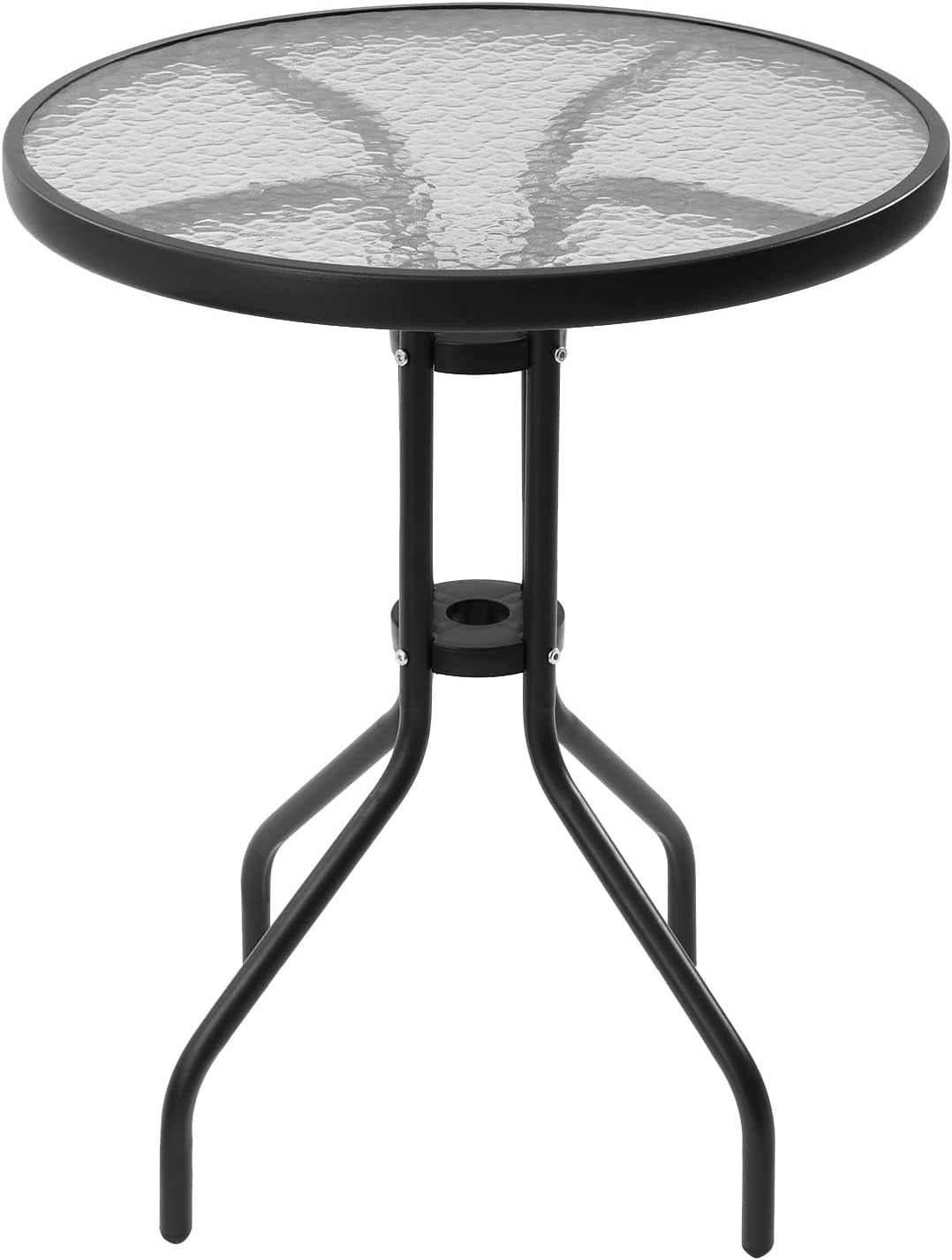 MOCHAG 24 inch Glass Patio Table, Round Bistro Table, Patio Side Table ...