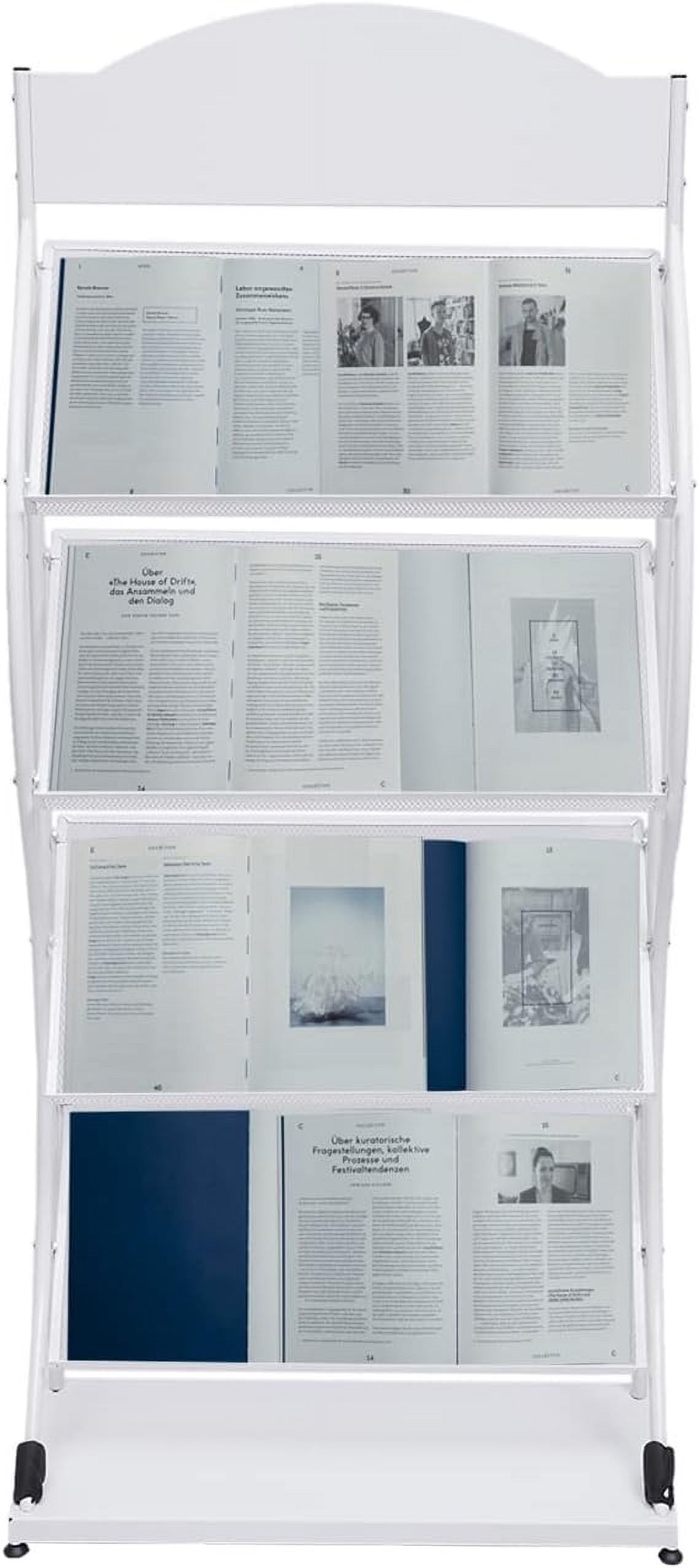 MOCHAG 4-Layer Floor-Standing Magazine Rack, Freestanding Office ...