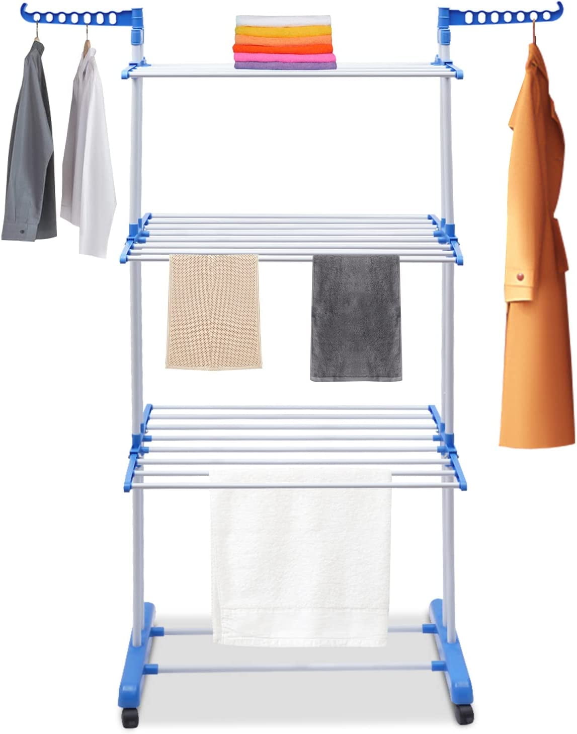 MOCHAG Clothes Drying Rack Stand 4-Tier, 67.7-Inch Tall Foldable ...